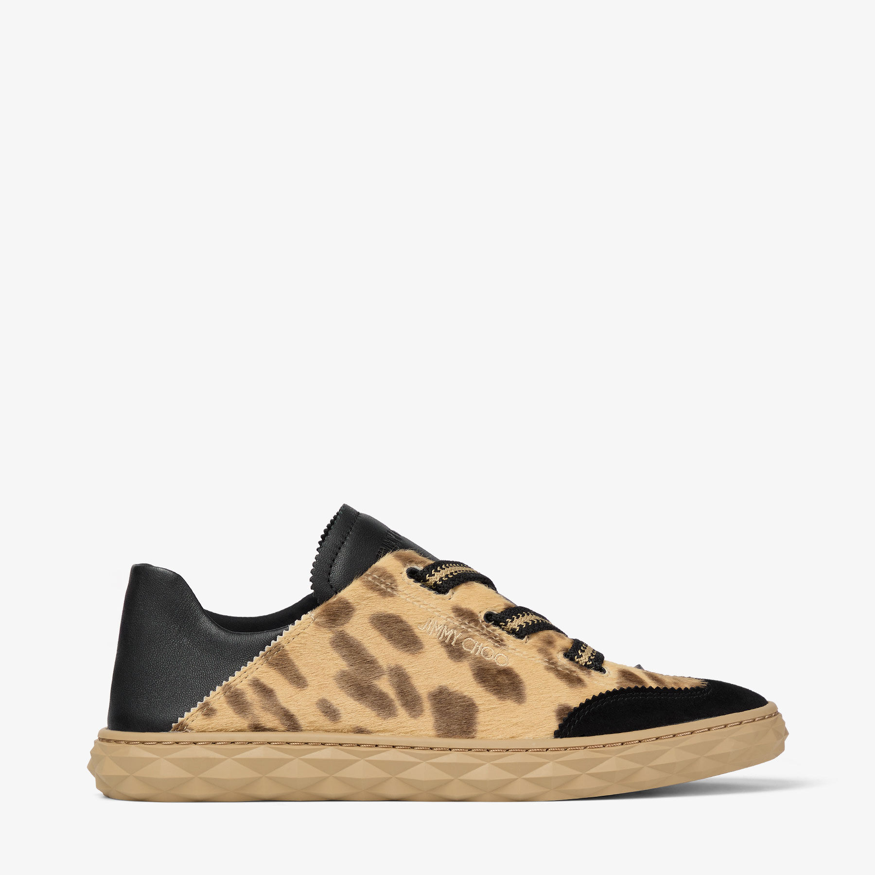 Diamond Light Flex/F | Natural Leopard Print Pony Leather Trainers ...