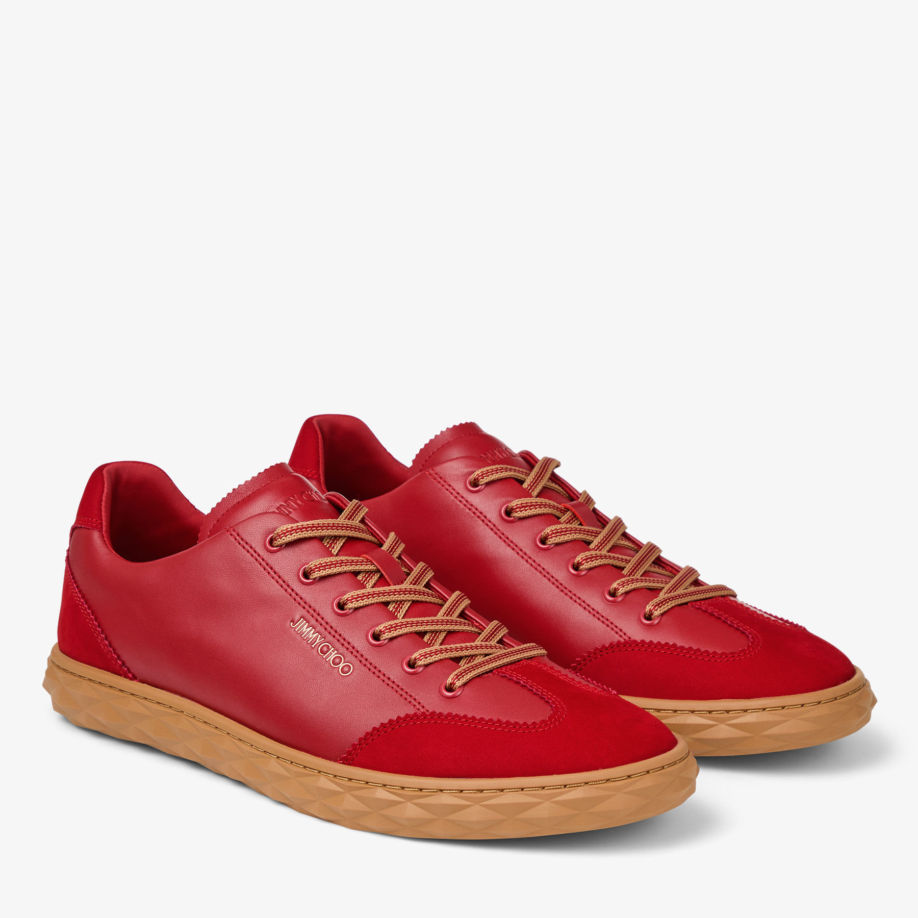 Diamond Light Flex/M | Ruby Red Leather Trainers | JIMMY CHOO