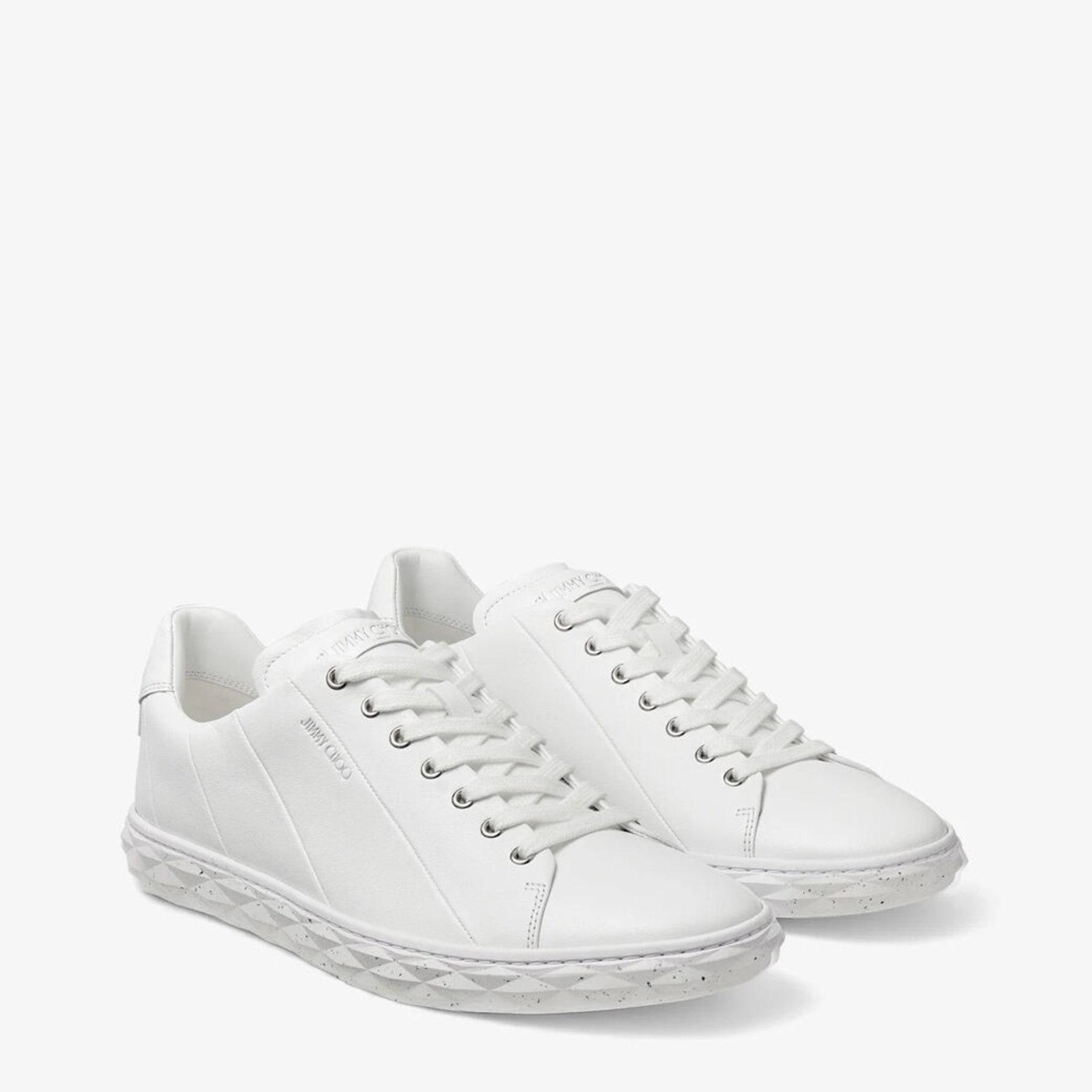 DIAMOND LIGHT/F | White Nappa Leather Low-Top Trainers with Flecked Sole | Summer Collection ...