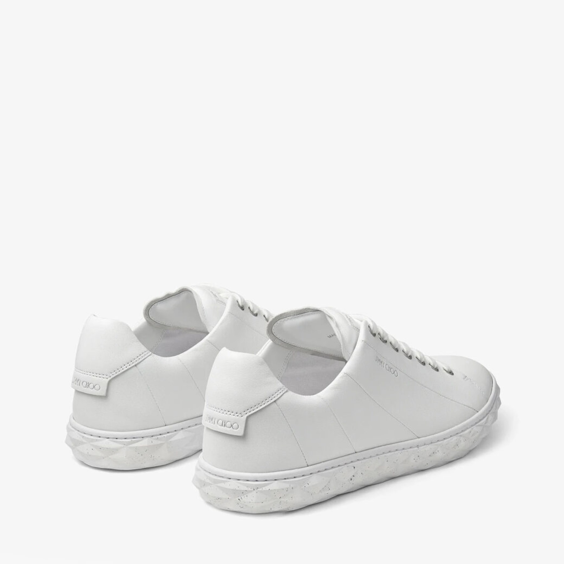 DIAMOND LIGHT/F | White Nappa Leather Low-Top Trainers with Flecked Sole | Summer Collection ...