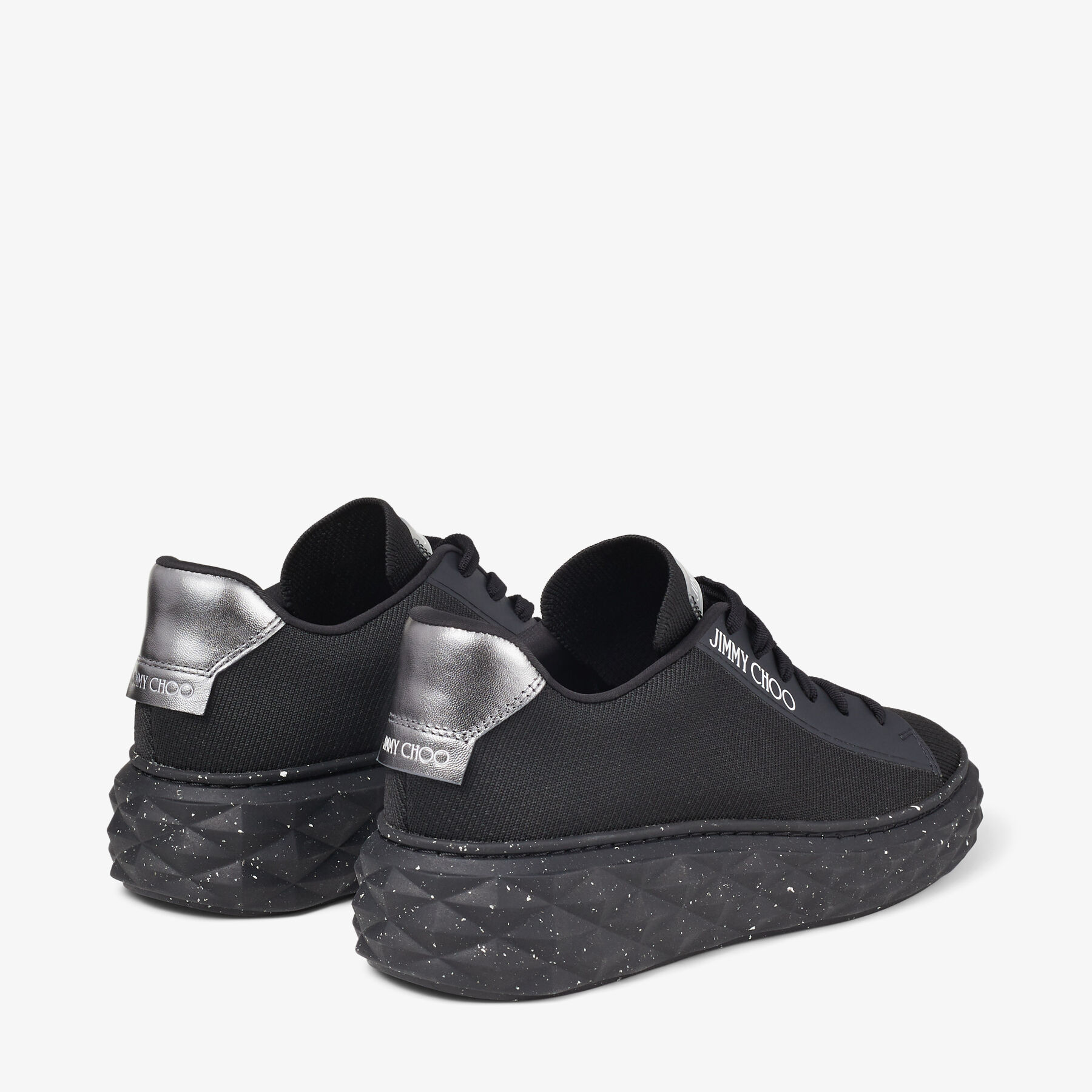 DIAMOND LIGHT MAXI/F | Black Knit Low-Top Trainers with Platform Sole ...