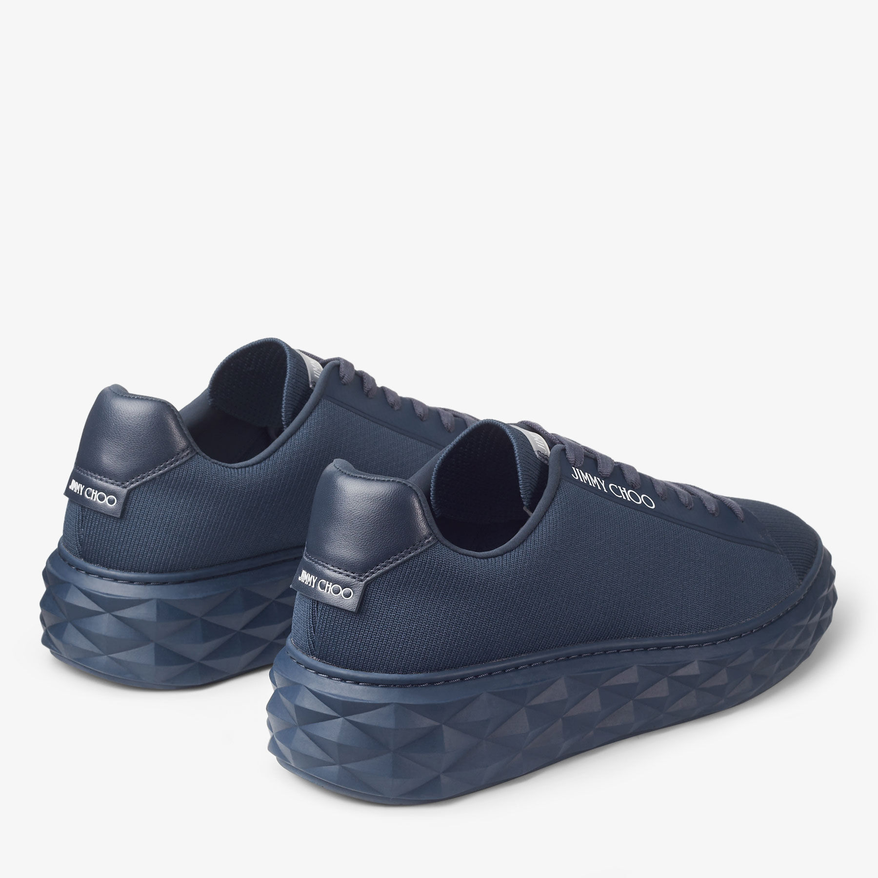 Diamond Light Maxi/M|Navy Sustainable Knit Trainer| JIMMY CHOO