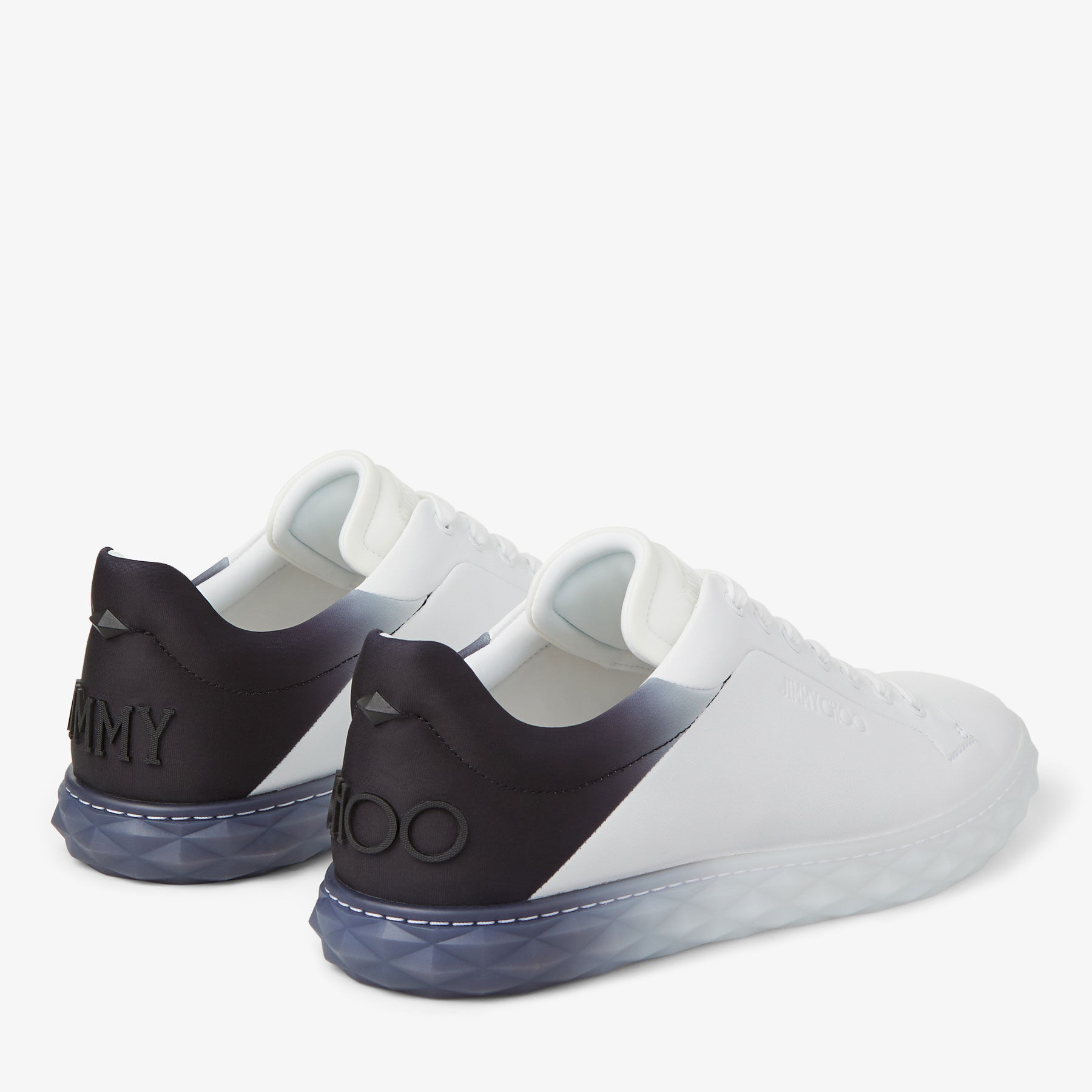 Diamond Light/M Ii | White and Black Leather Mix Low-Top Trainers | New ...
