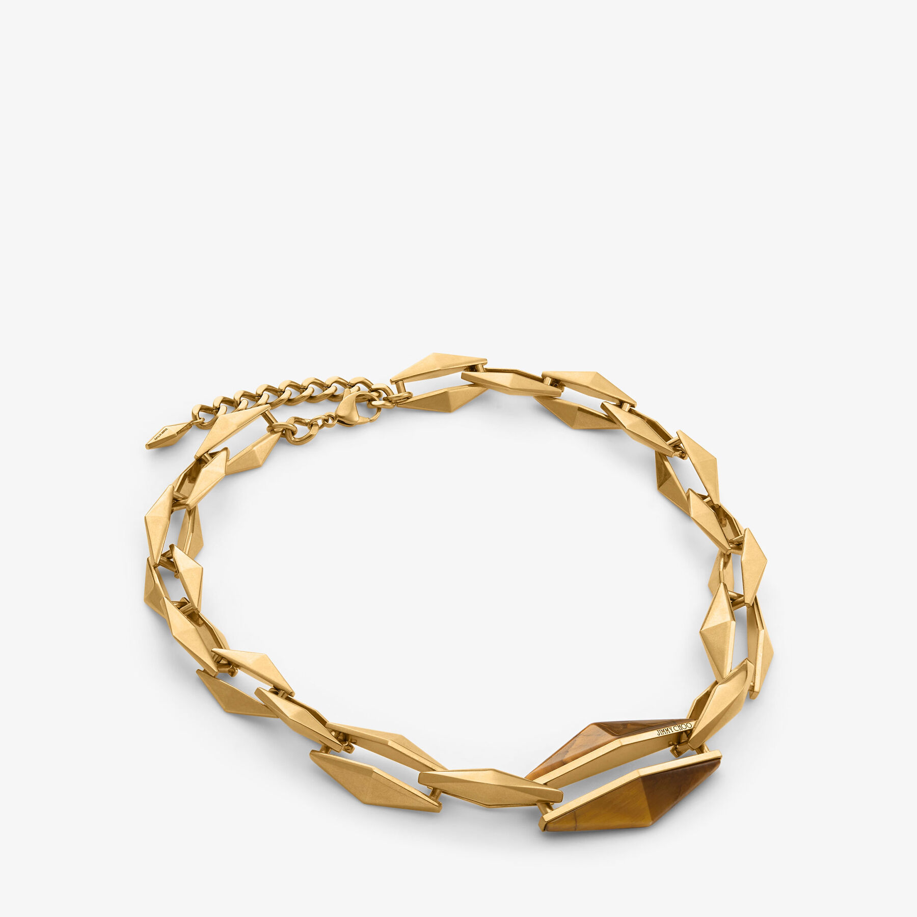Diamond Link Necklace | Gold Finish Diamond Quartz Bracelet | JIMMY CHOO