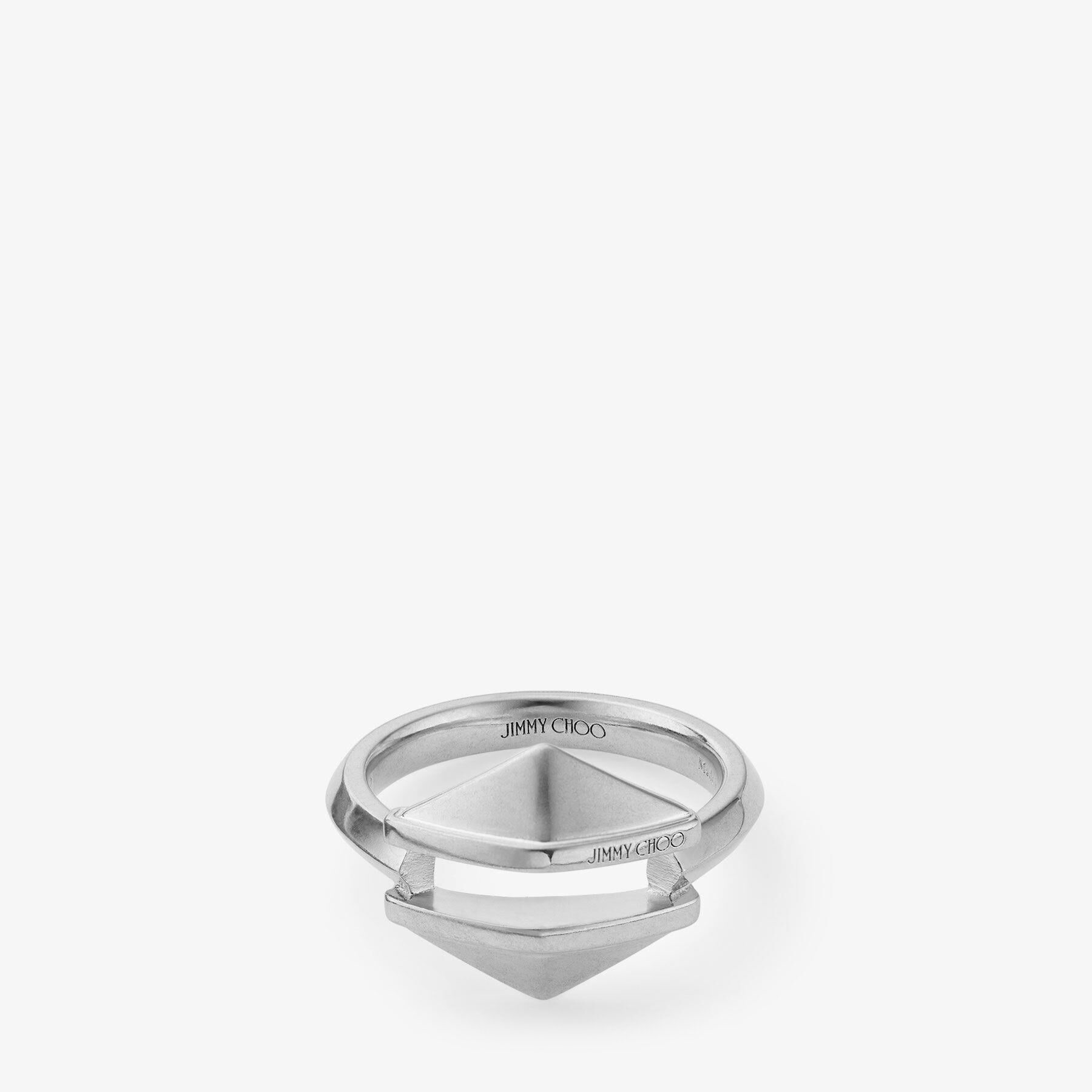 Diamond Link Ring| Silver Finish Rings| JIMMY CHOO