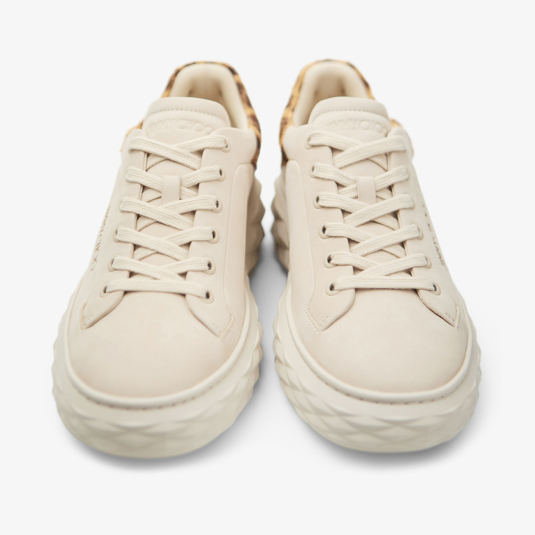 Diamond Maxi/F II | Chalk Leopard Print Leather Trainers | JIMMY CHOO