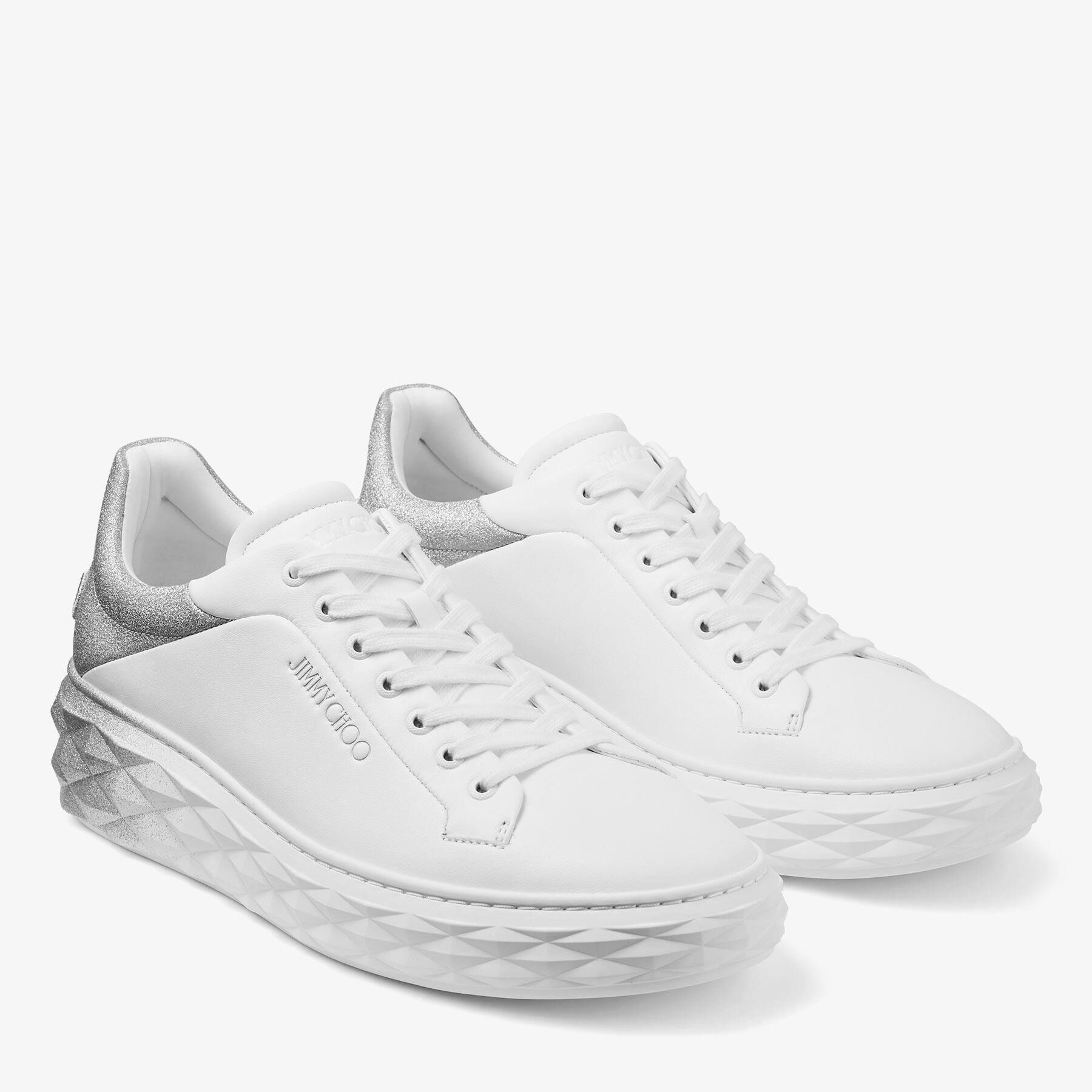 Diamond Maxi/M II | White Nappa Leather Trainers | JIMMY CHOO AU