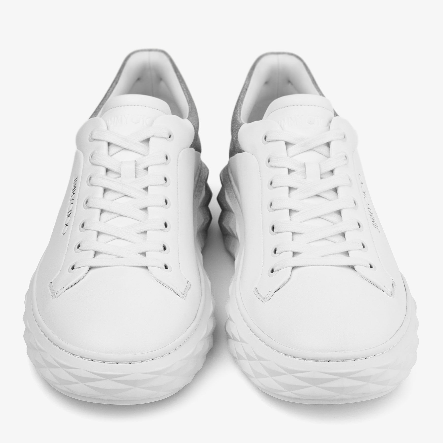 Diamond Maxi/M II | White Nappa Leather Trainers | JIMMY CHOO AU