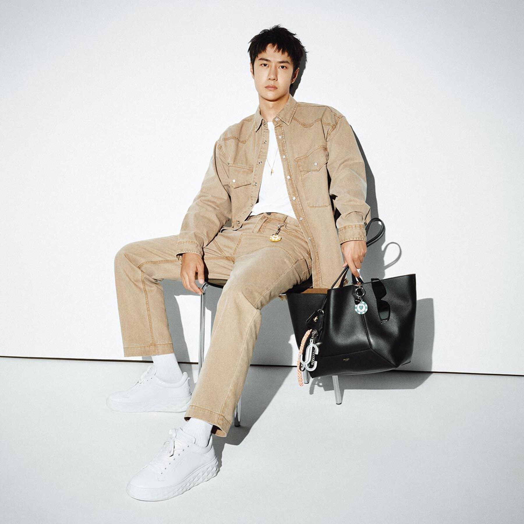 Diamond Maxi/M |White Nappa Leather Trainer| JIMMY CHOO