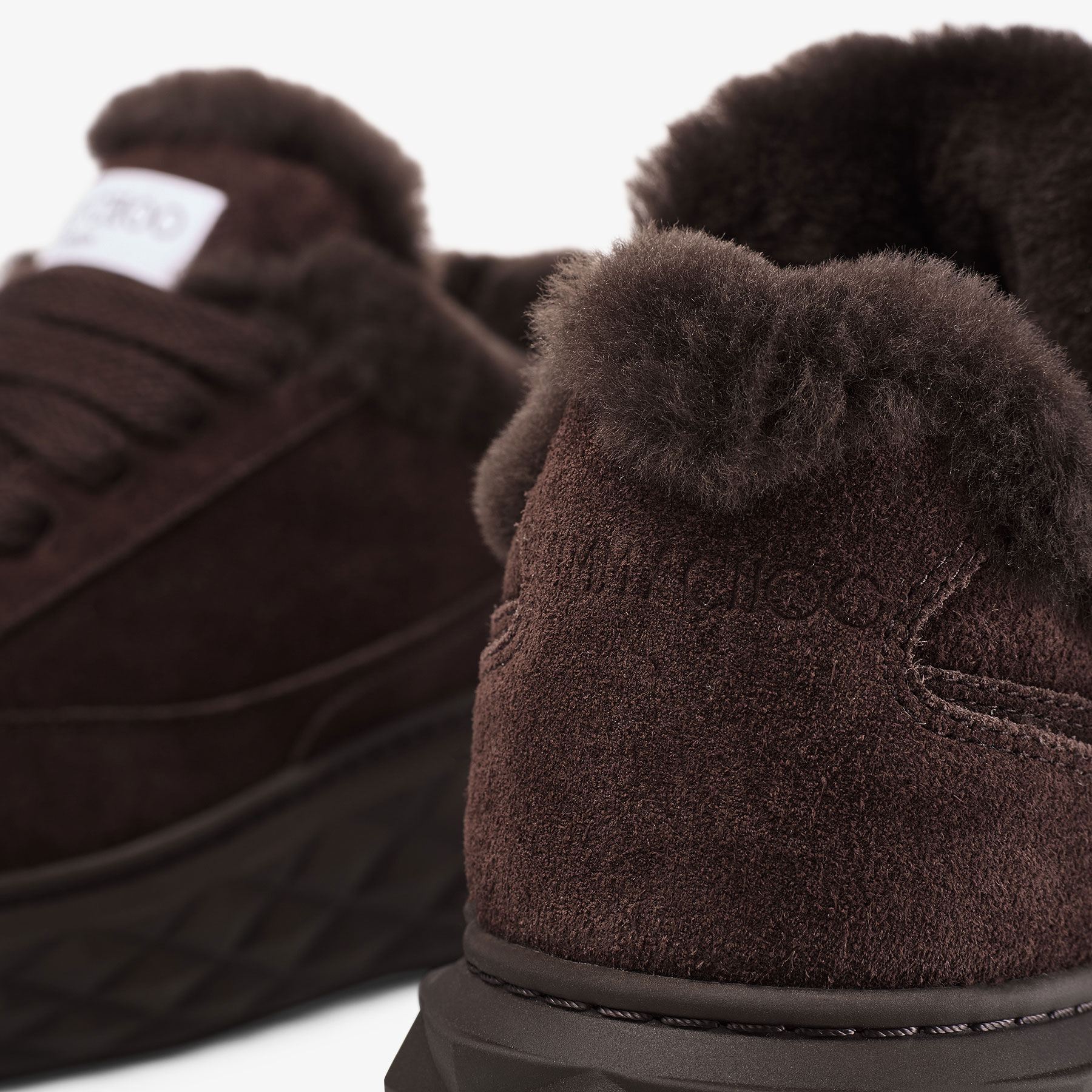 Diamond Maxi Retro F | Chocolate Velvet Suede Low Top Trainers with ...