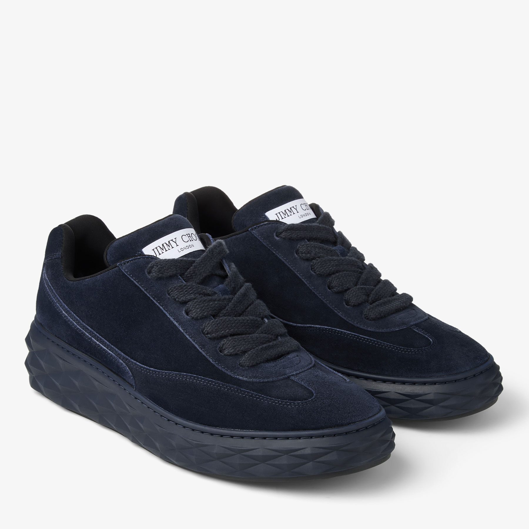 Diamond Maxi Retro M | Midnight Velvet Suede Low Top Trainers | JIMMY CHOO