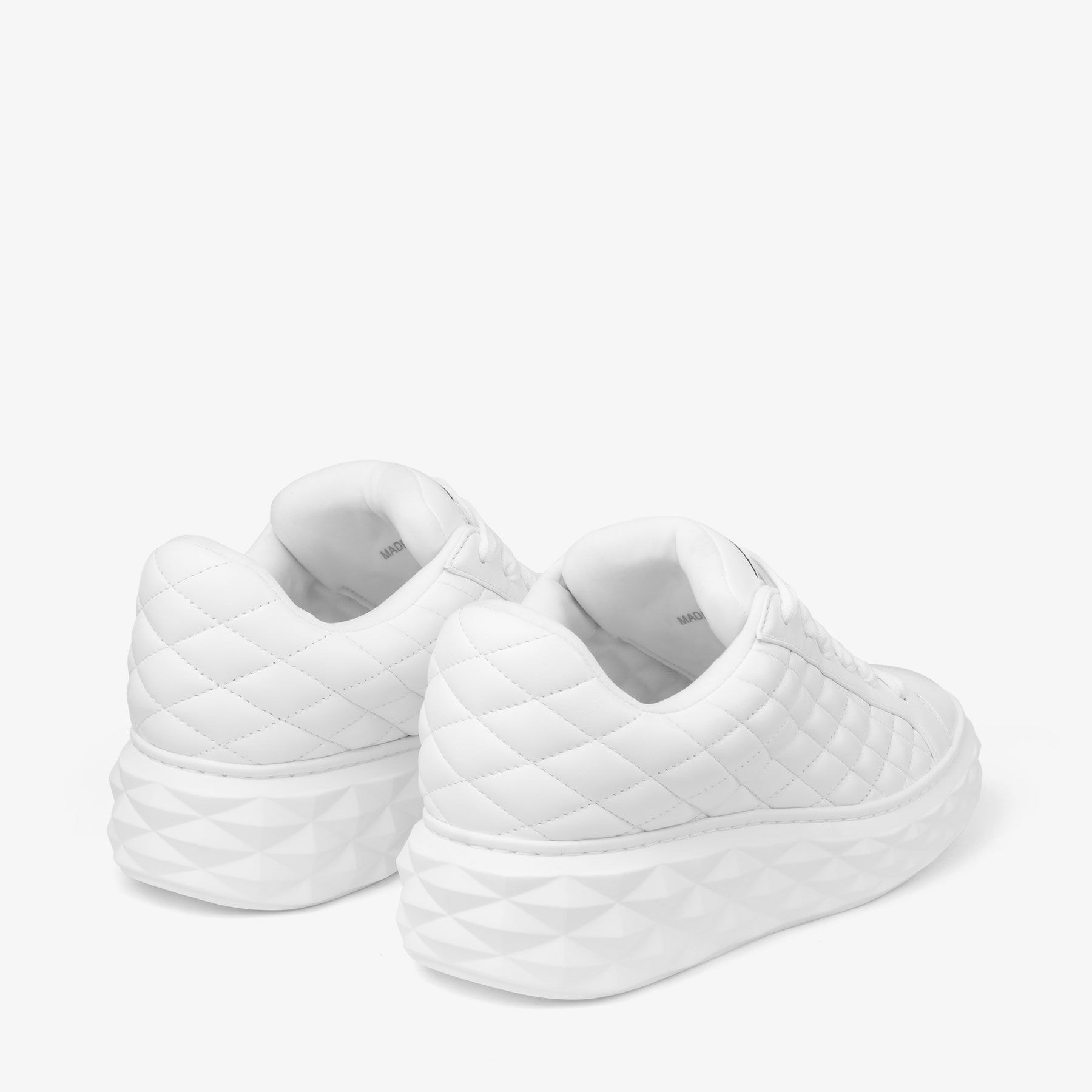 Diamond Maxi F |White Diamond Quilted Nappa Leather Trainers | JIMMY CHOO