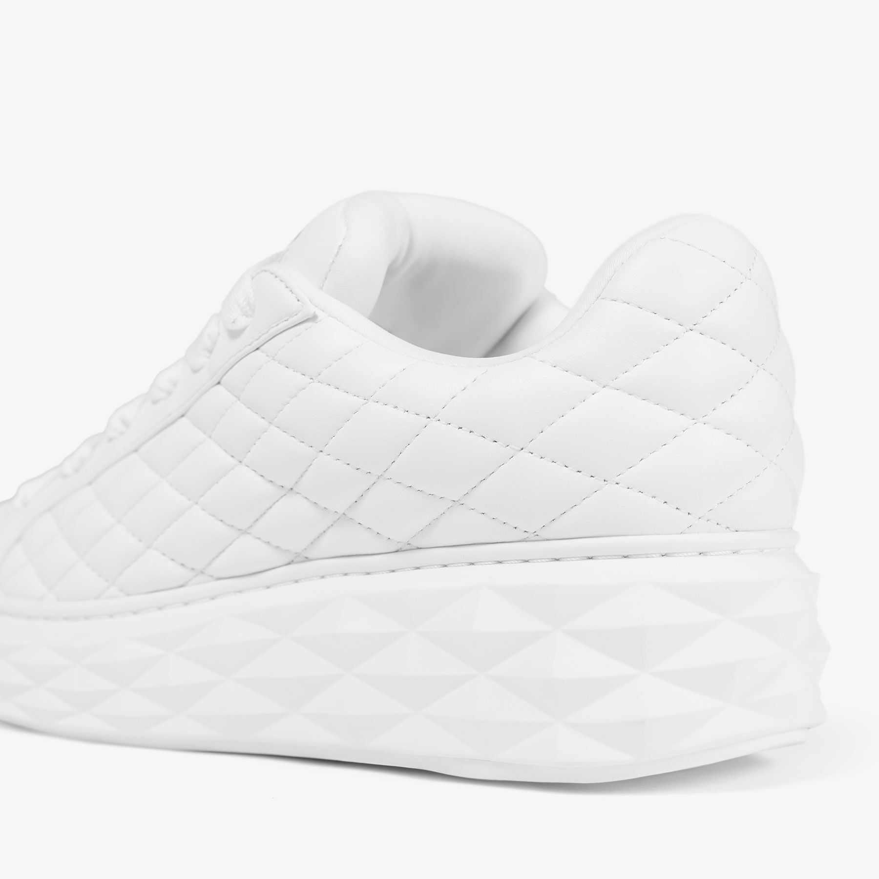 Diamond Maxi F |White Diamond Quilted Nappa Leather Trainers | JIMMY CHOO AU