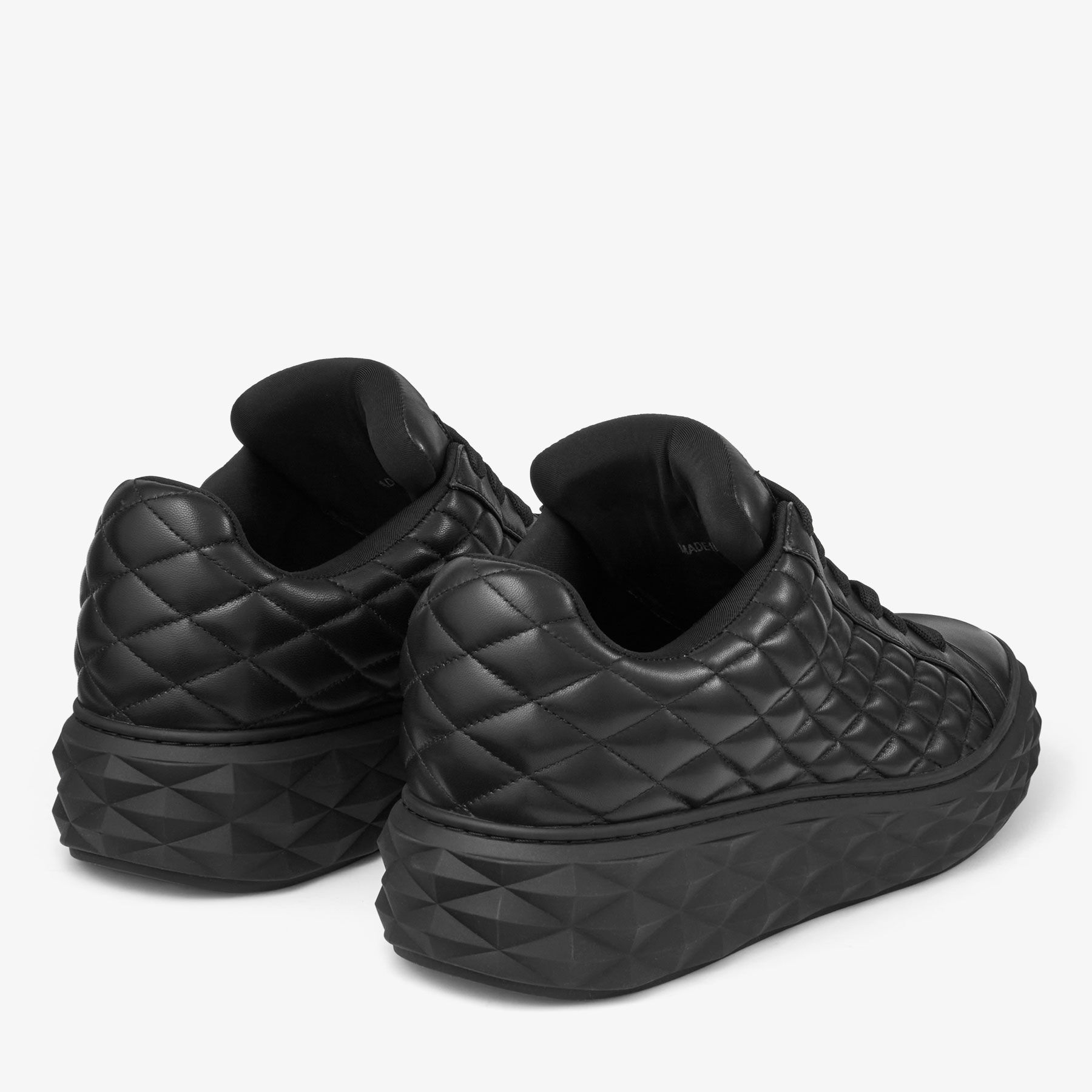 Diamond Maxi M |Black Diamond Quilted Leather Trainers | JIMMY CHOO