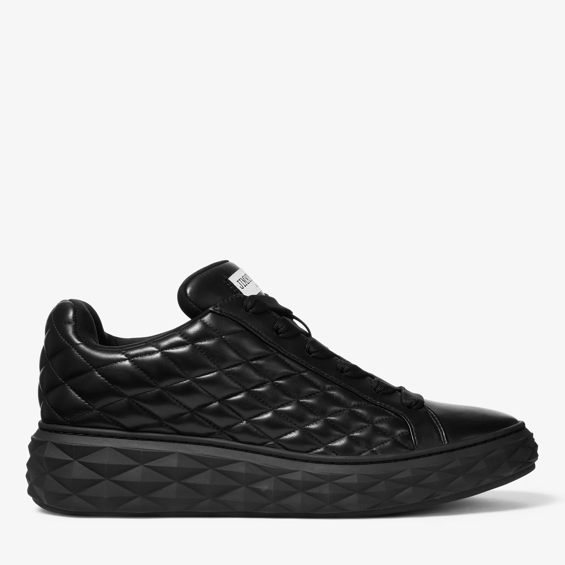 Diamond Maxi M |Black Diamond Quilted Leather Trainers | JIMMY CHOO