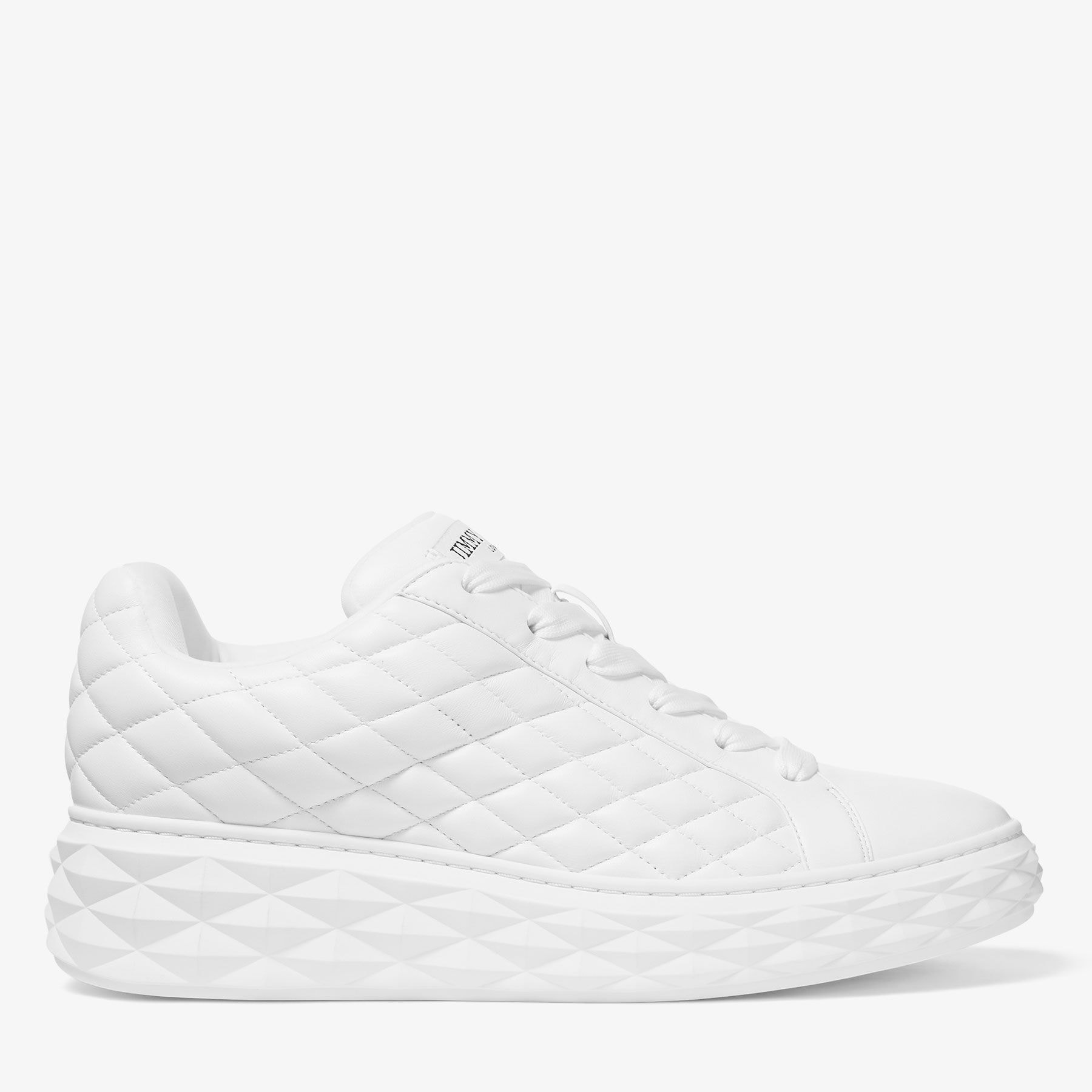 Diamond Maxi M |White Diamond Quilted Leather Trainers | JIMMY CHOO