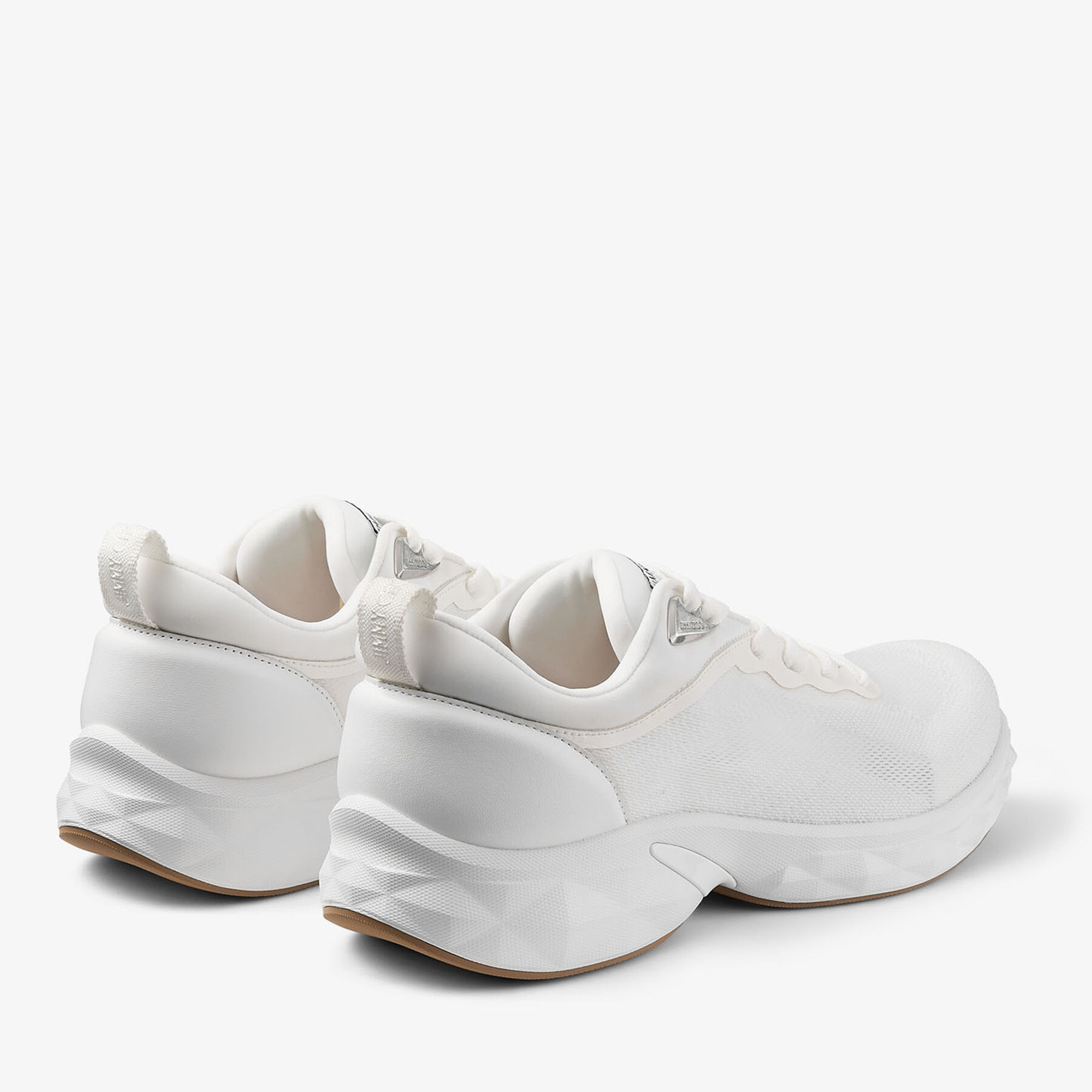 Diamond Run M | White Knit Jacquard Mix Trainers | JIMMY CHOO