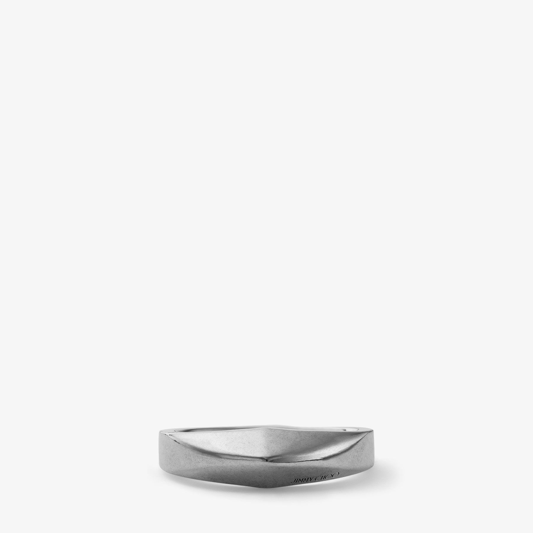 Diamond Signet Ring| Silver Finish Rings| JIMMY CHOO