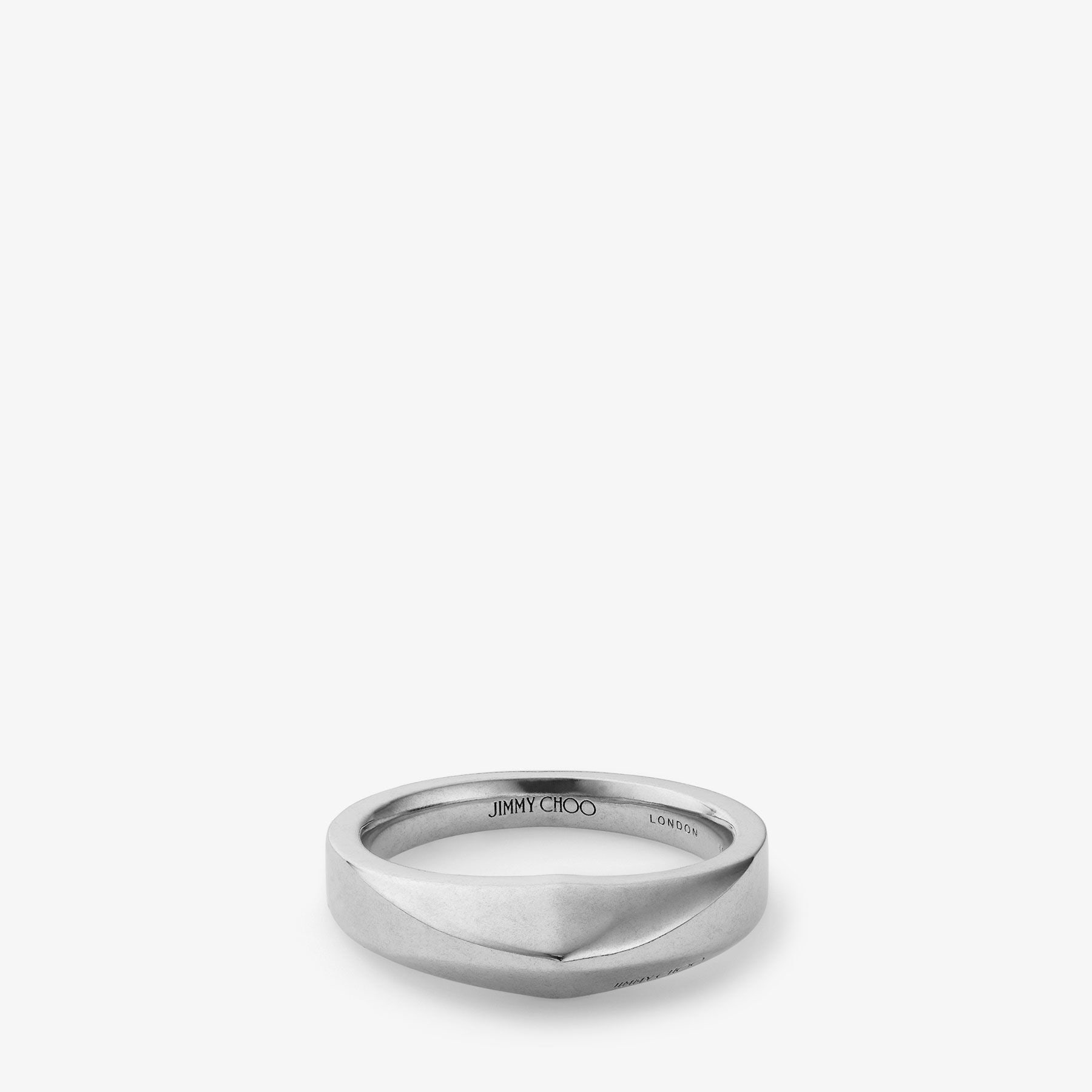 Diamond Signet Ring| Silver Finish Rings| JIMMY CHOO