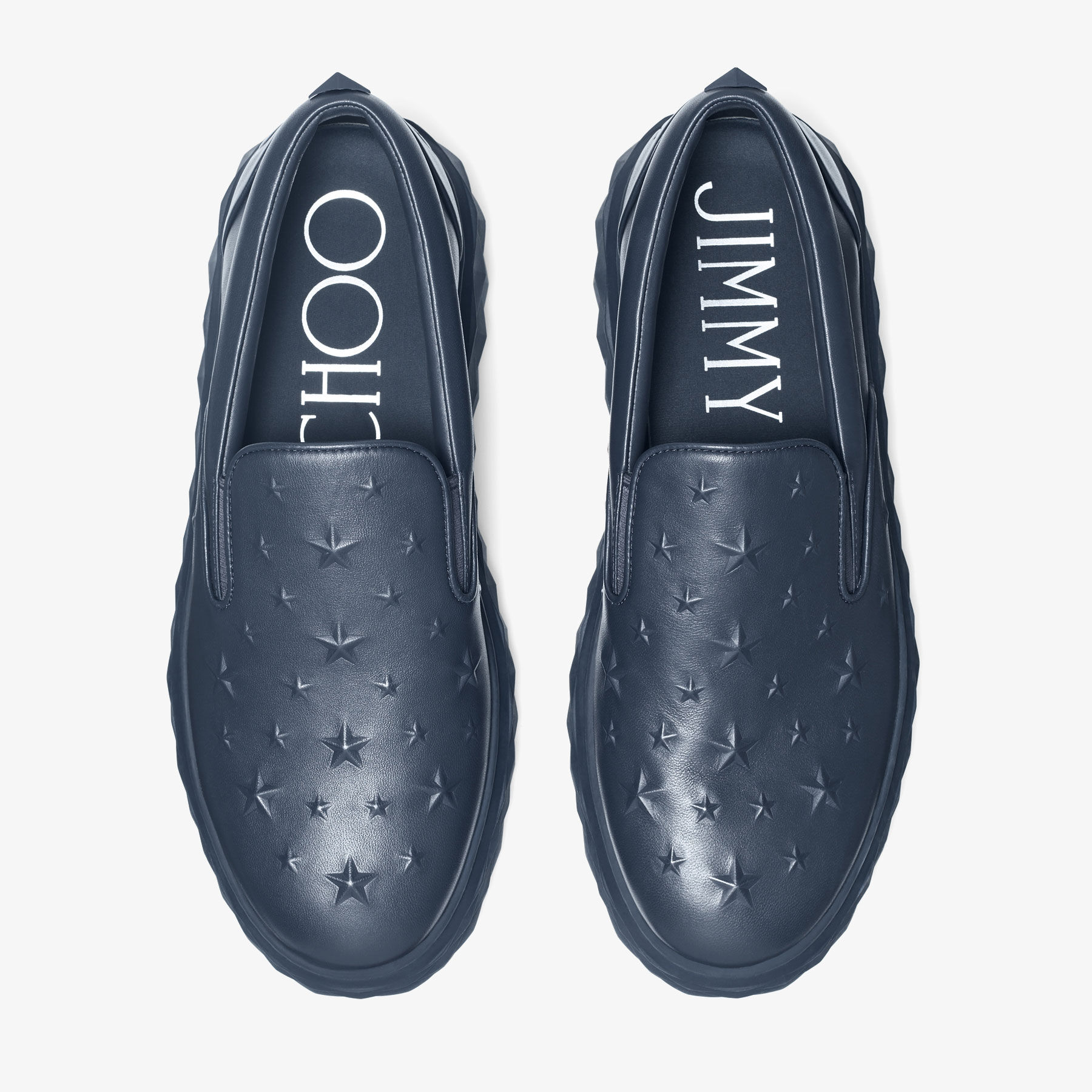 Diamond Slip On/M | Navy Embossed Leather Trainer | JIMMY CHOO