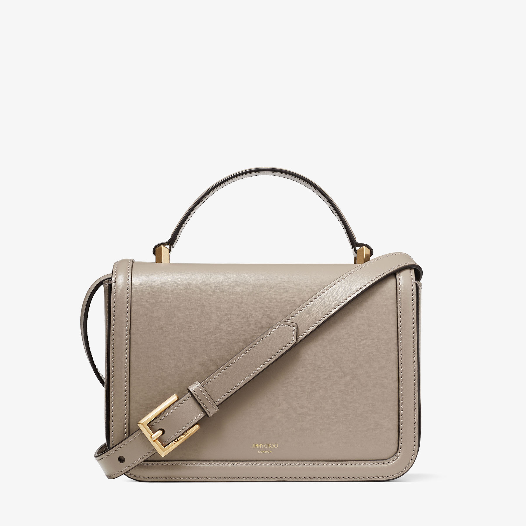 DIAMOND TOPHANDLE | Taupe Box Calf Leather Top Handle Bag | Autumn ...