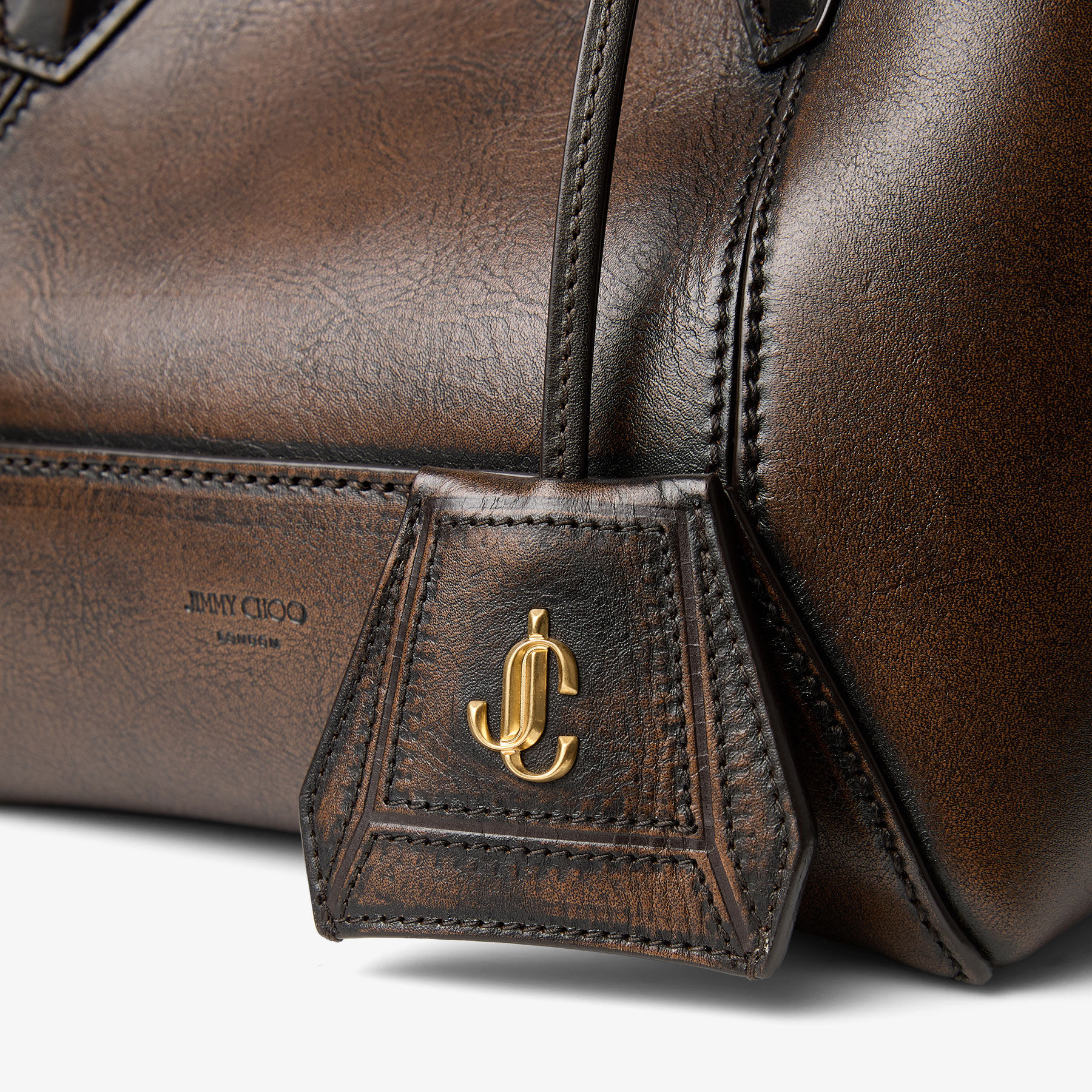 Diamond Tote S | Cognac Smooth Calf Leather Tote Bag | JIMMY CHOO
