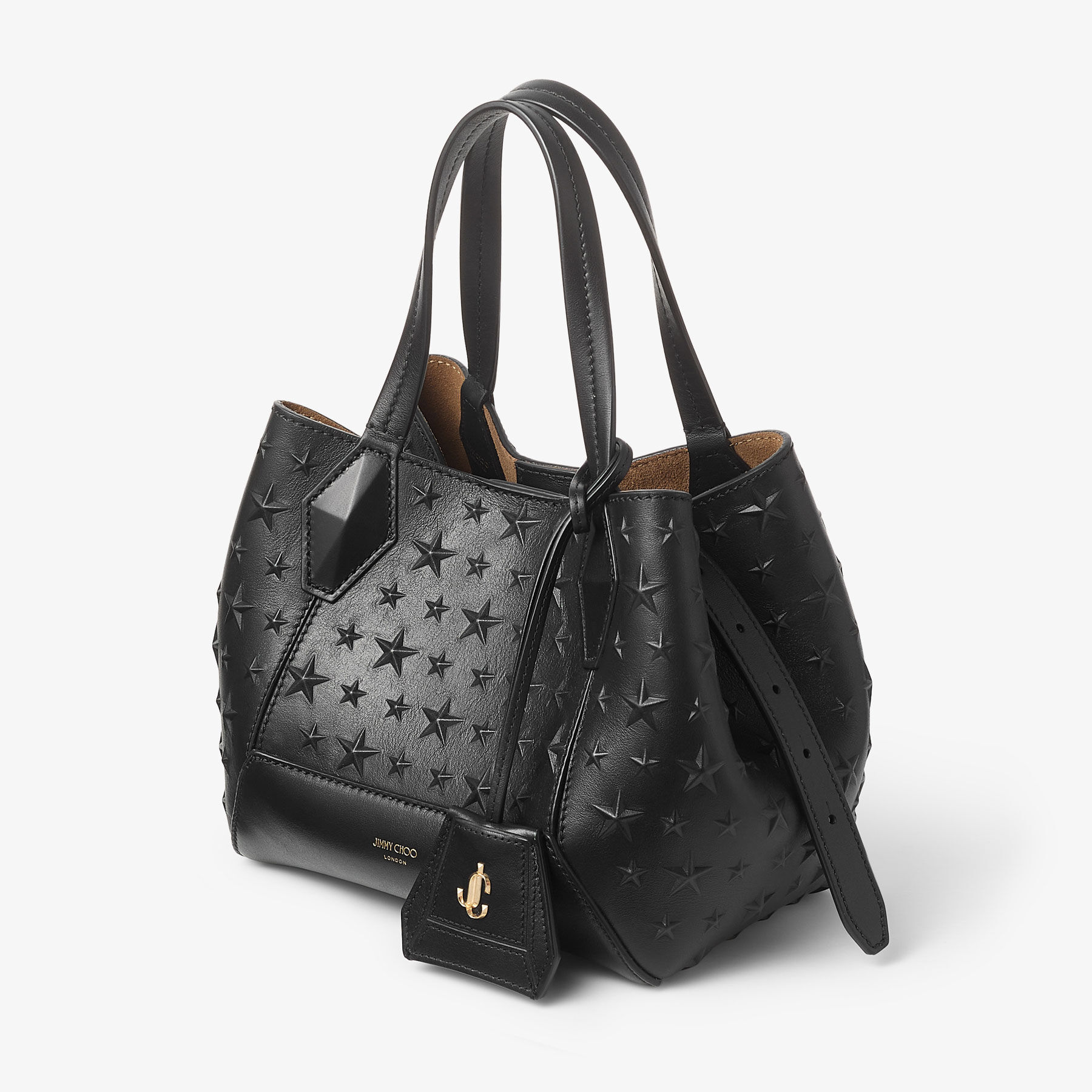 Diamond |Black Embossed Leather Tote Bag | JIMMY CHOO NZ