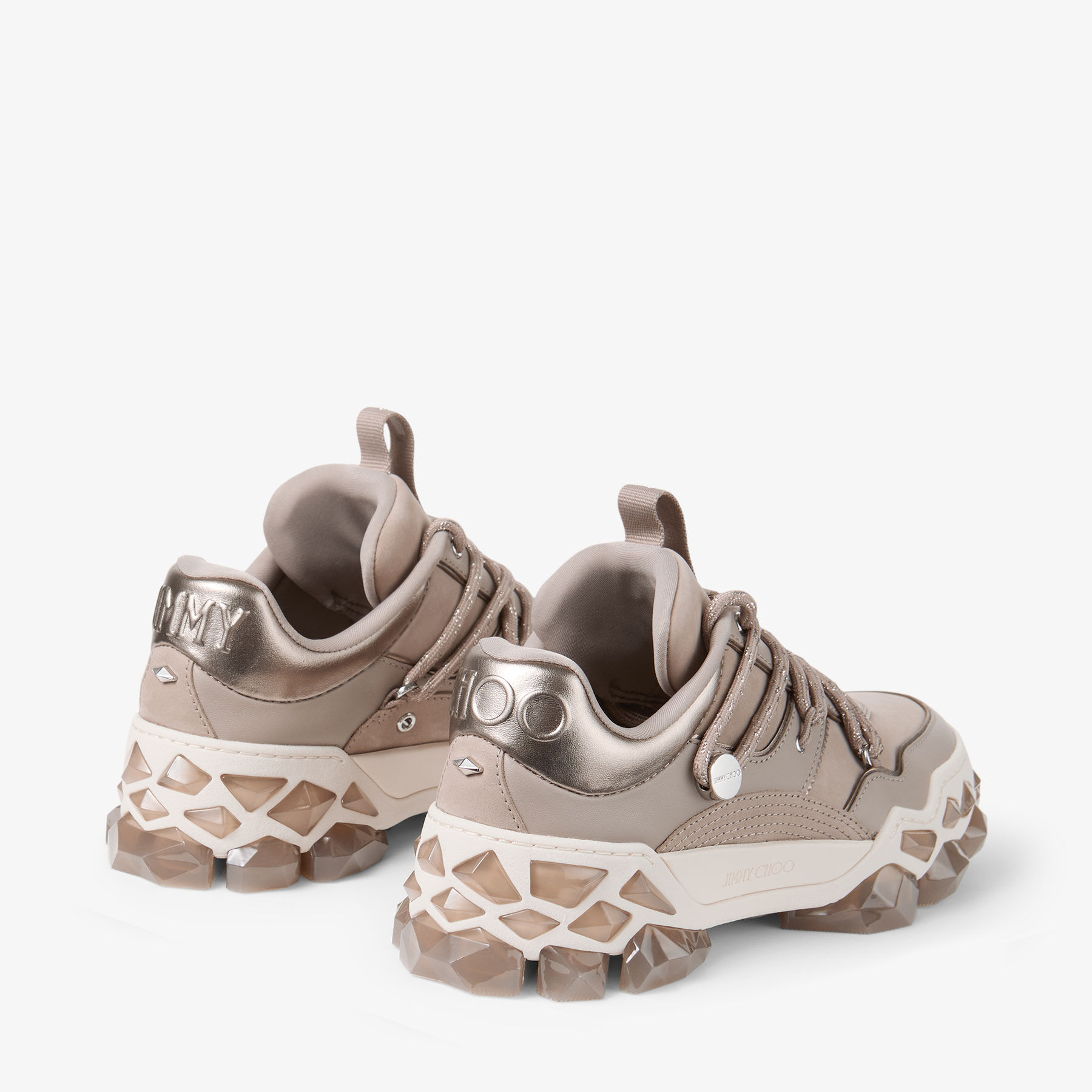 Diamond X II/F | Taupe Leather Trainers | JIMMY CHOO