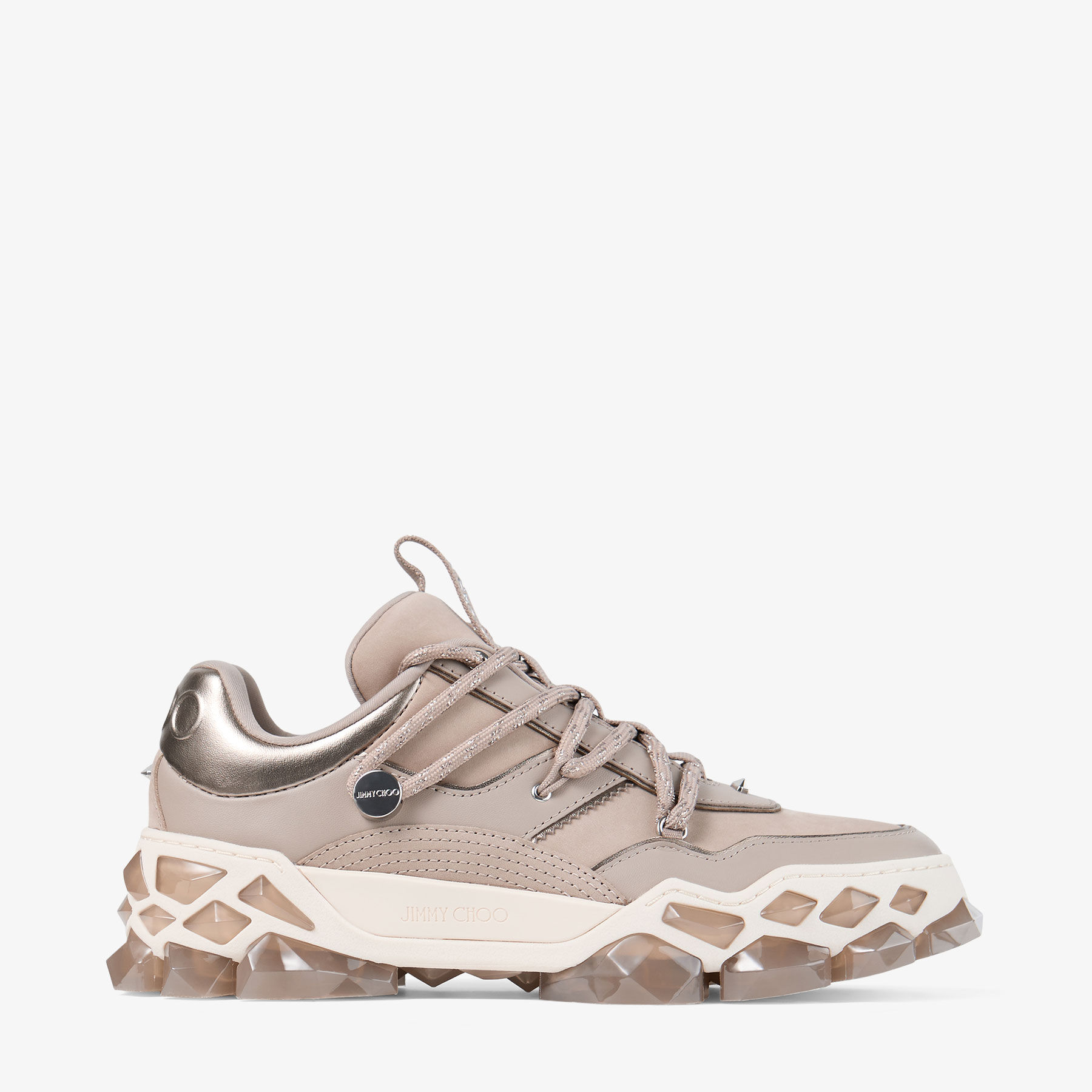 Diamond X II/F | Taupe Leather Trainers | JIMMY CHOO