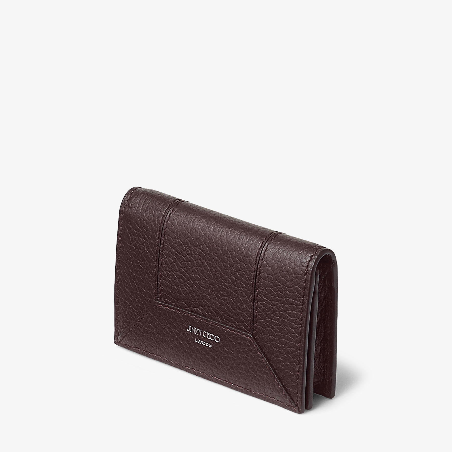 DM Nello | Deep Merlot Soft Grainy Calf Leather Coin Purse | JIMMY CHOO NZ