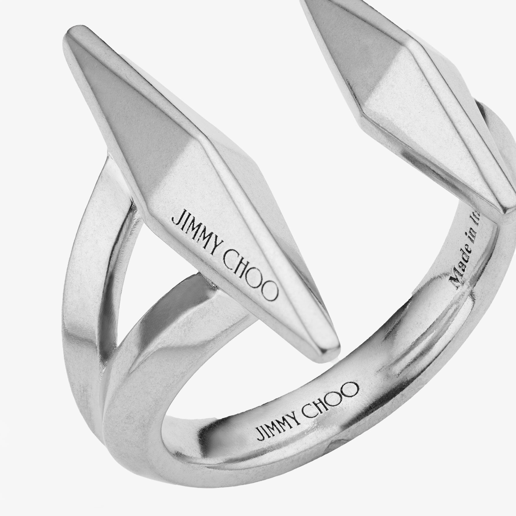 Double Diamond Ring| Silver Finish Rings| JIMMY CHOO AU