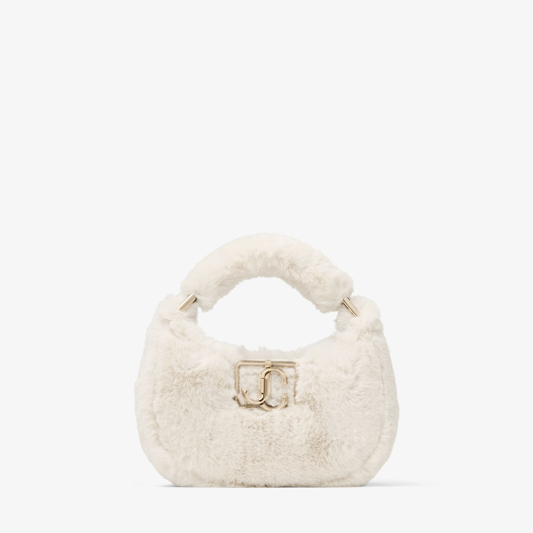 Edie Hobo Mini | Minibolso en pelo sintético de color blanco roto ...