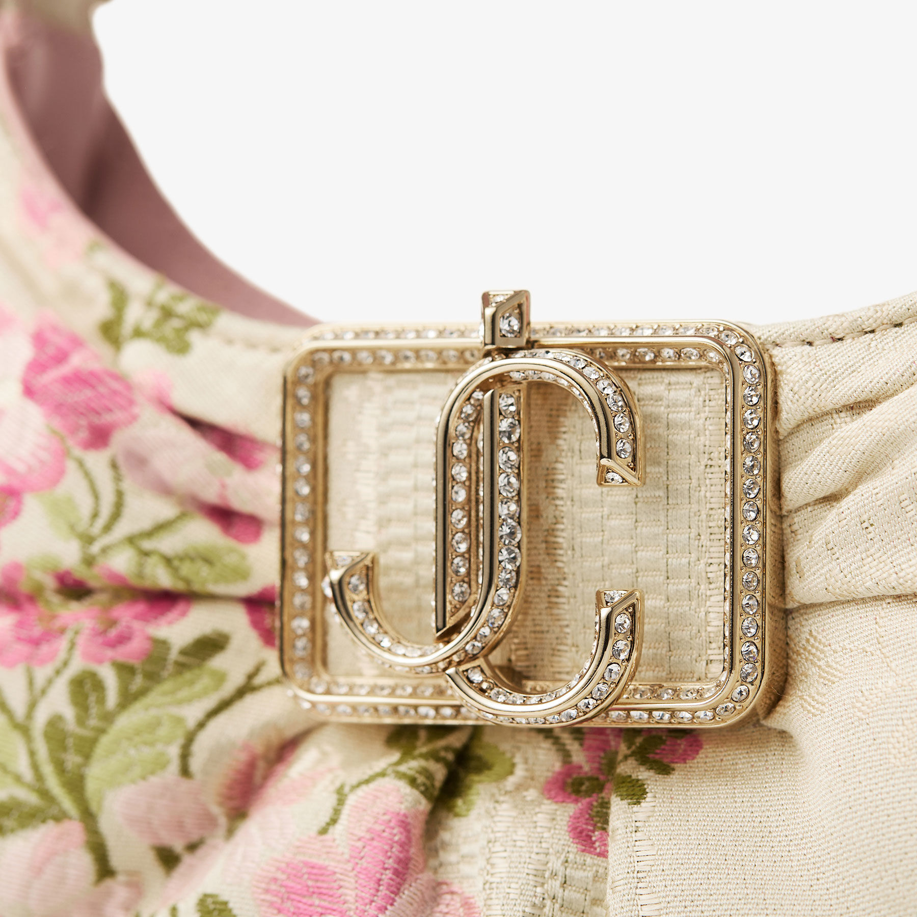 Edie Hobo Mini | Rose Floral Jacquard Mini Bag | JIMMY CHOO