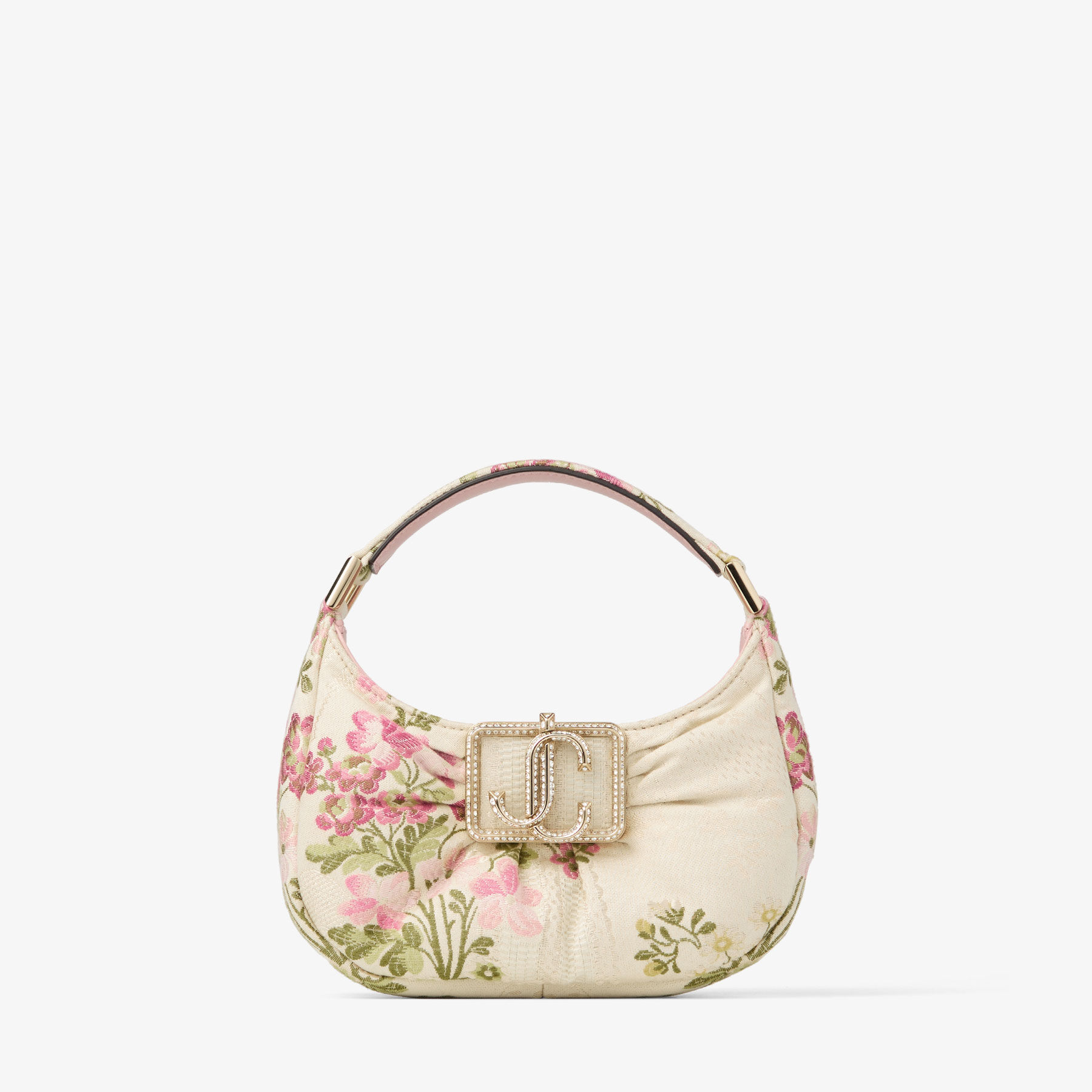 Edie Hobo Mini | Rose Floral Jacquard Mini Bag | JIMMY CHOO