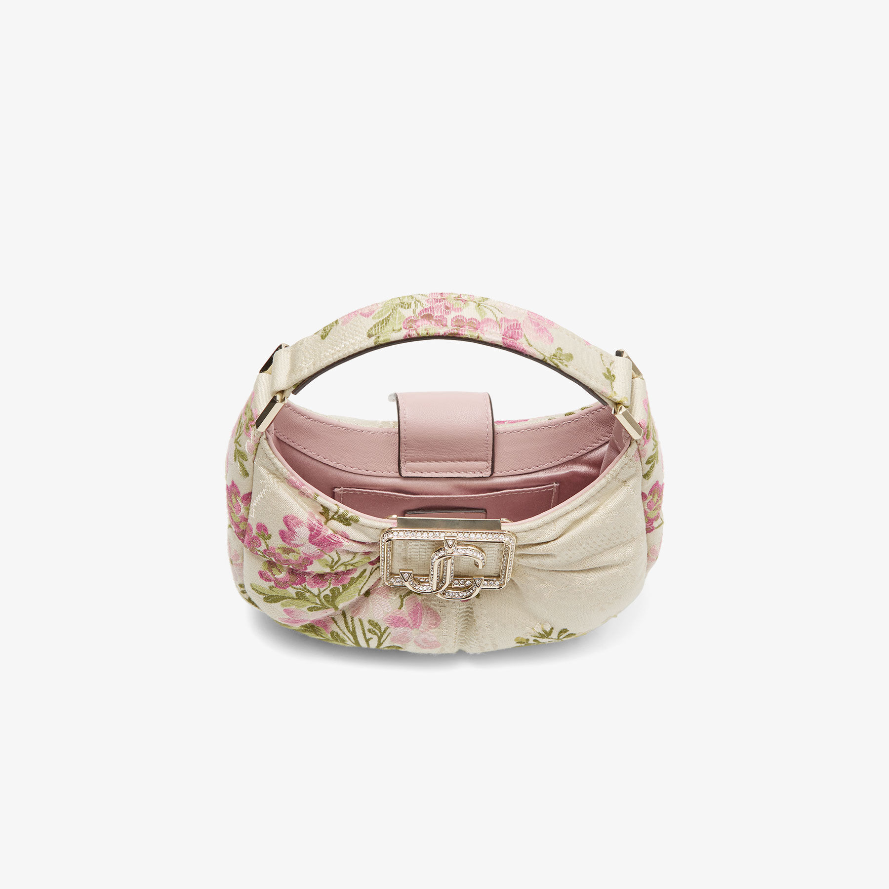 Edie Hobo Mini | Rose Floral Jacquard Mini Bag | JIMMY CHOO