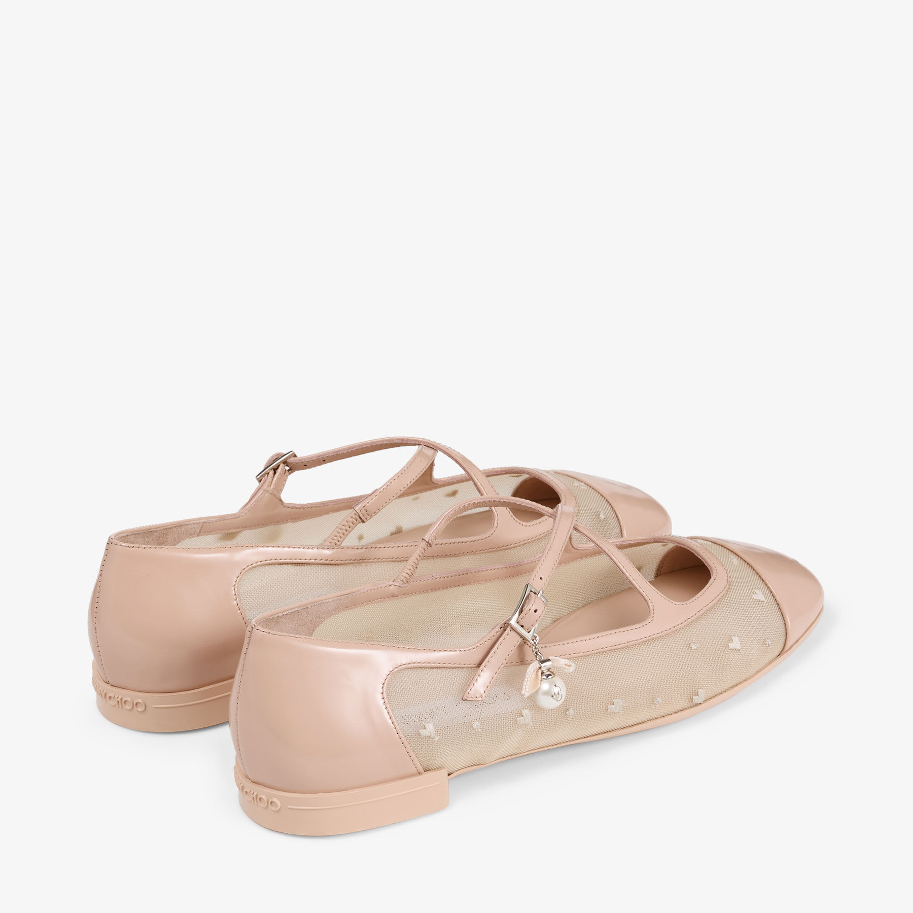 Eleri Ballerina |Macaron Spazzolato Mesh Ballerina Pump with Pearl ...