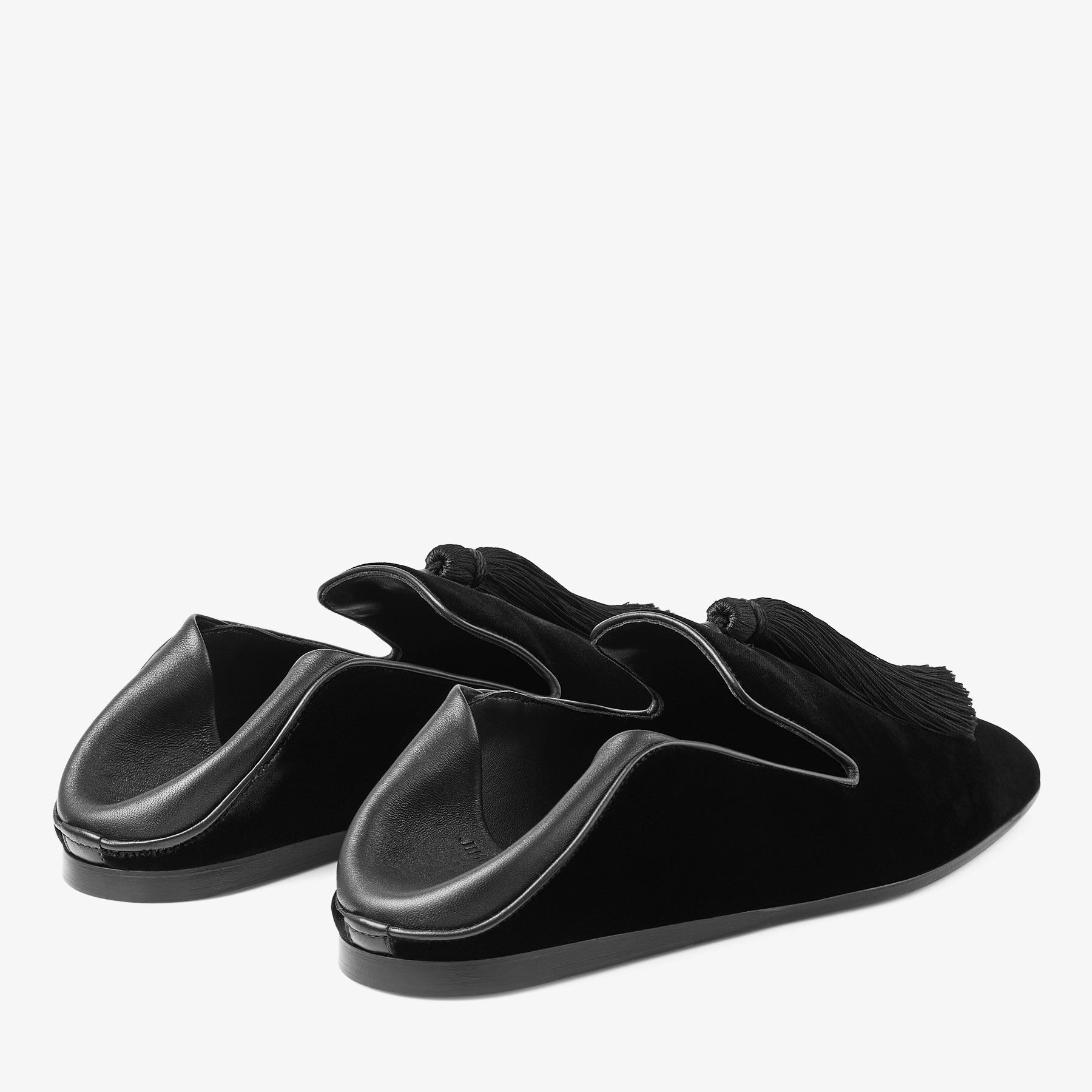 Eliot Slipper M | Black Velvet Slippers with Tassel | JIMMY CHOO