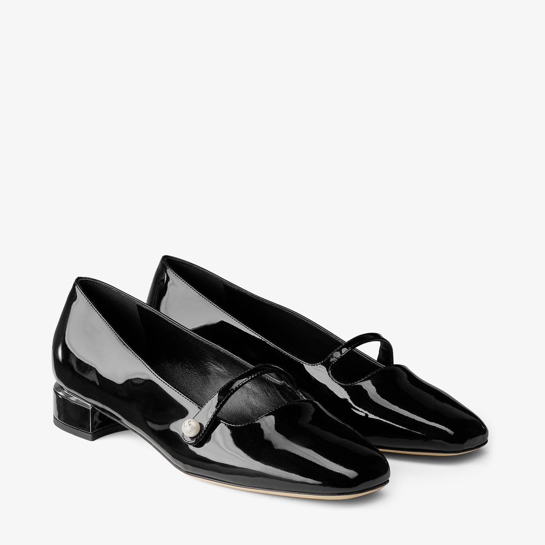 Elisa Ballerina | Black Patent Leather Ballerina Pumps | JIMMY CHOO