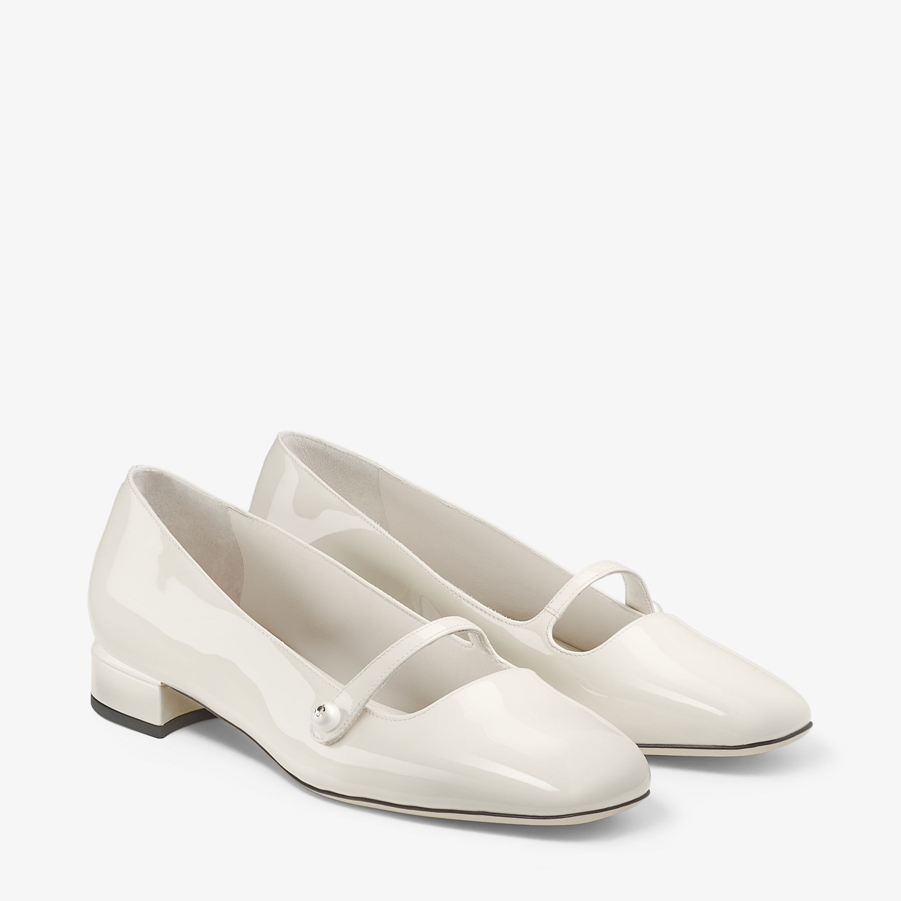 Elisa Ballerina | Latte Patent Leather Ballerina Pumps | JIMMY CHOO
