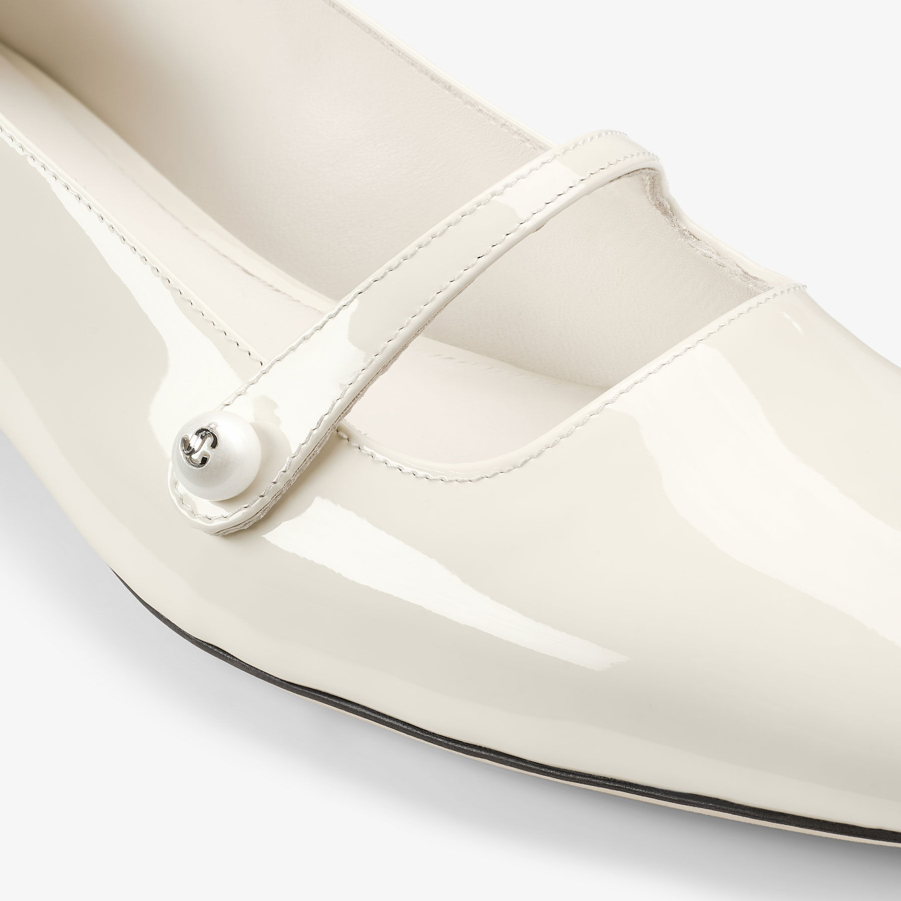 Elisa Ballerina | Latte Patent Leather Ballerina Pumps | JIMMY CHOO