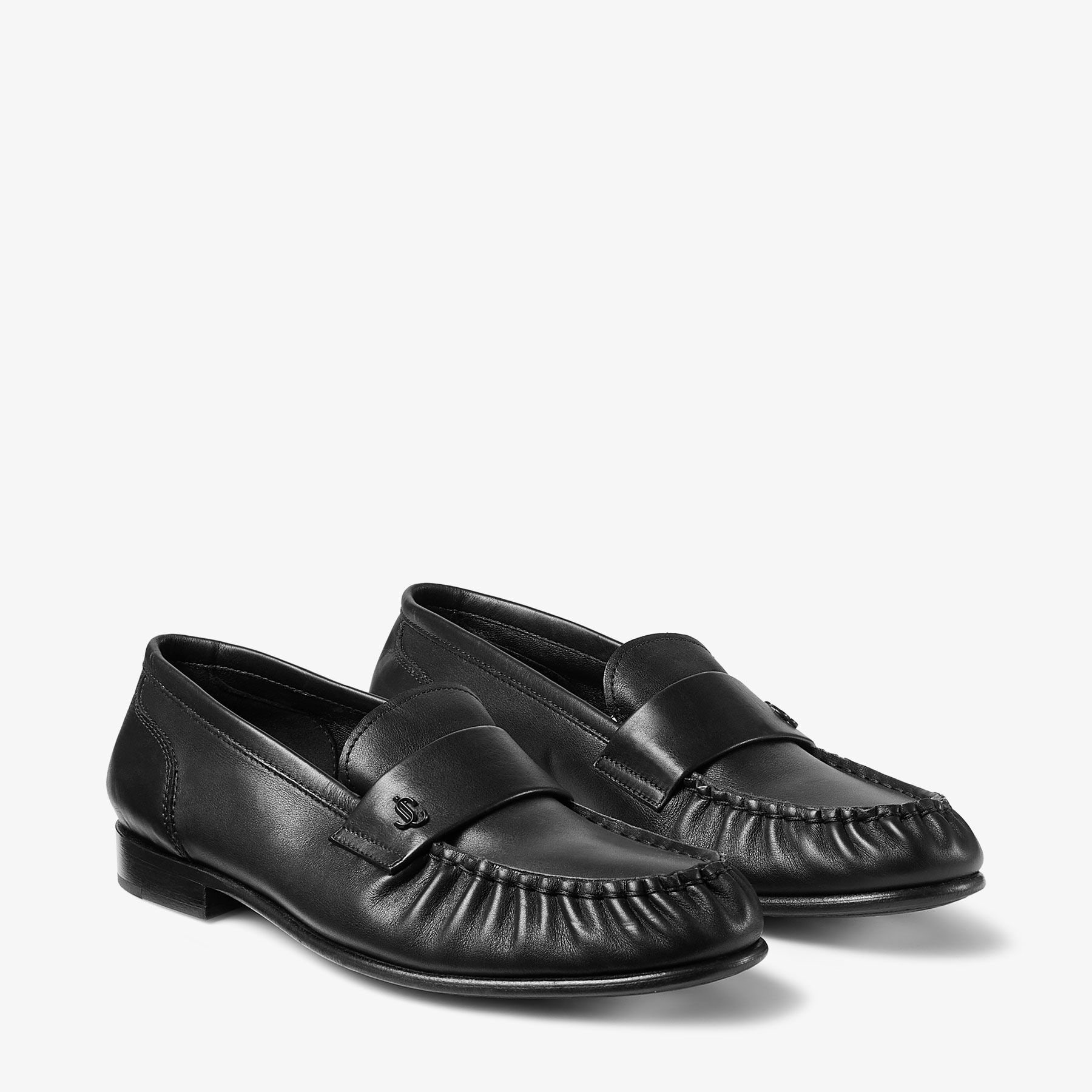 Ellis Loafer F | Black Soft Leather Loafers | JIMMY CHOO
