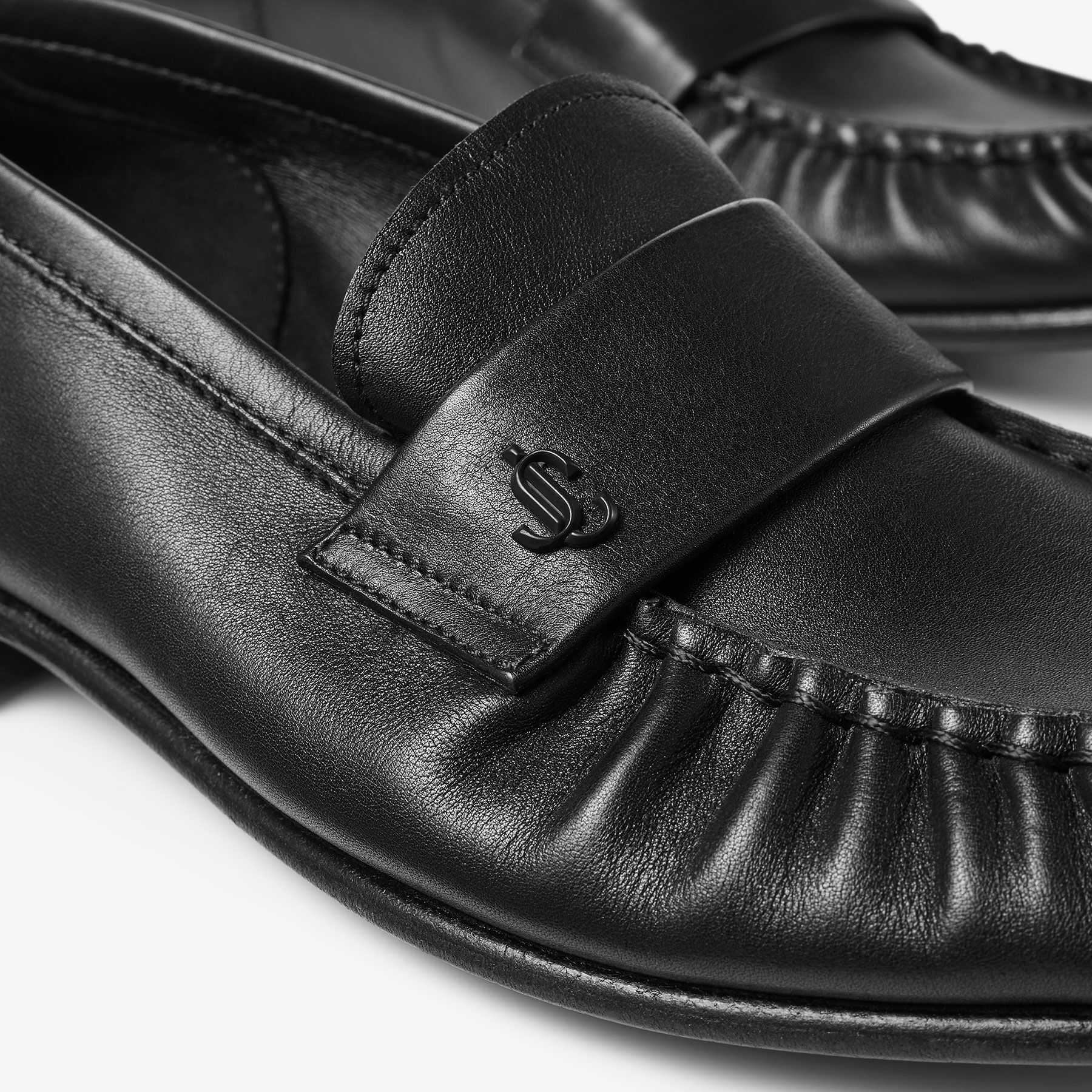 Ellis Loafer F | Black Soft Leather Loafers | JIMMY CHOO