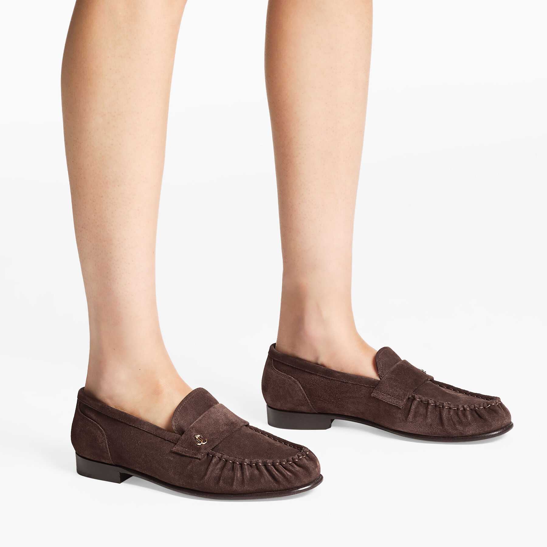 Ellis Loafer F | Chocolate Suede Loafer | JIMMY CHOO