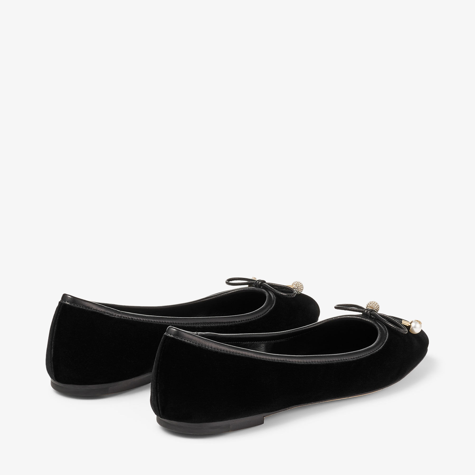 Elme Flat | Black Velvet Flats | JIMMY CHOO