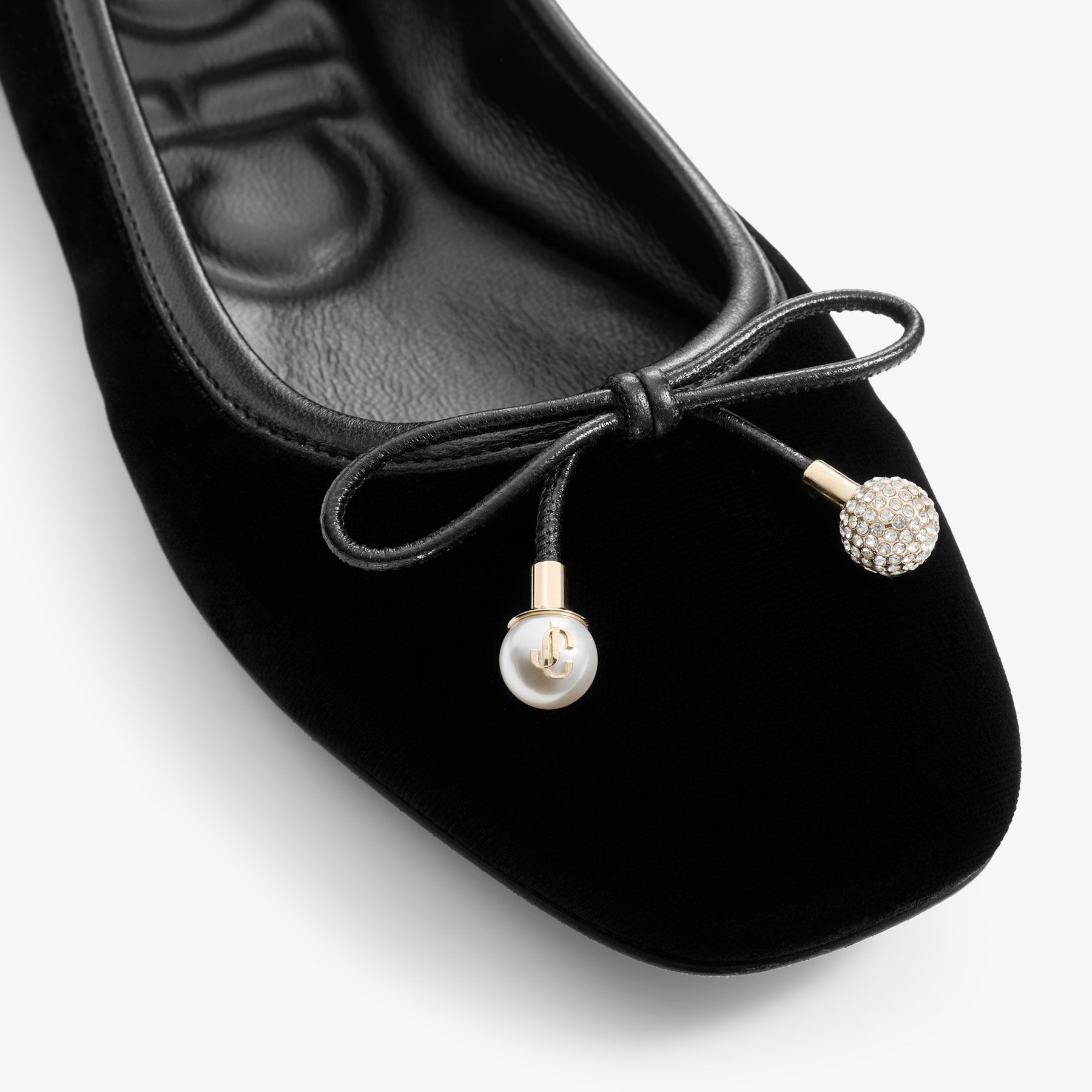 Elme Flat | Black Velvet Flats | JIMMY CHOO