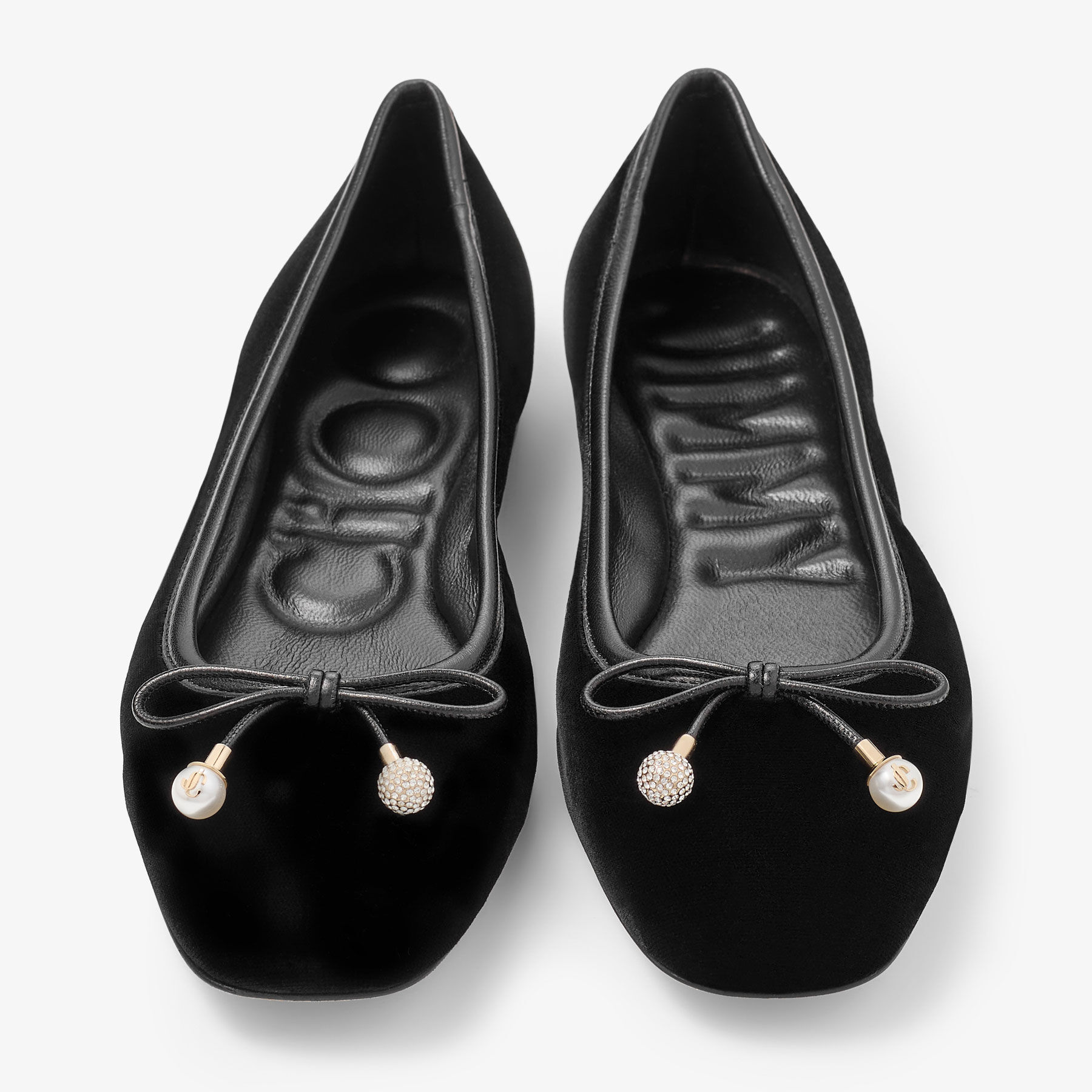 Elme Flat | Black Velvet Flats | JIMMY CHOO