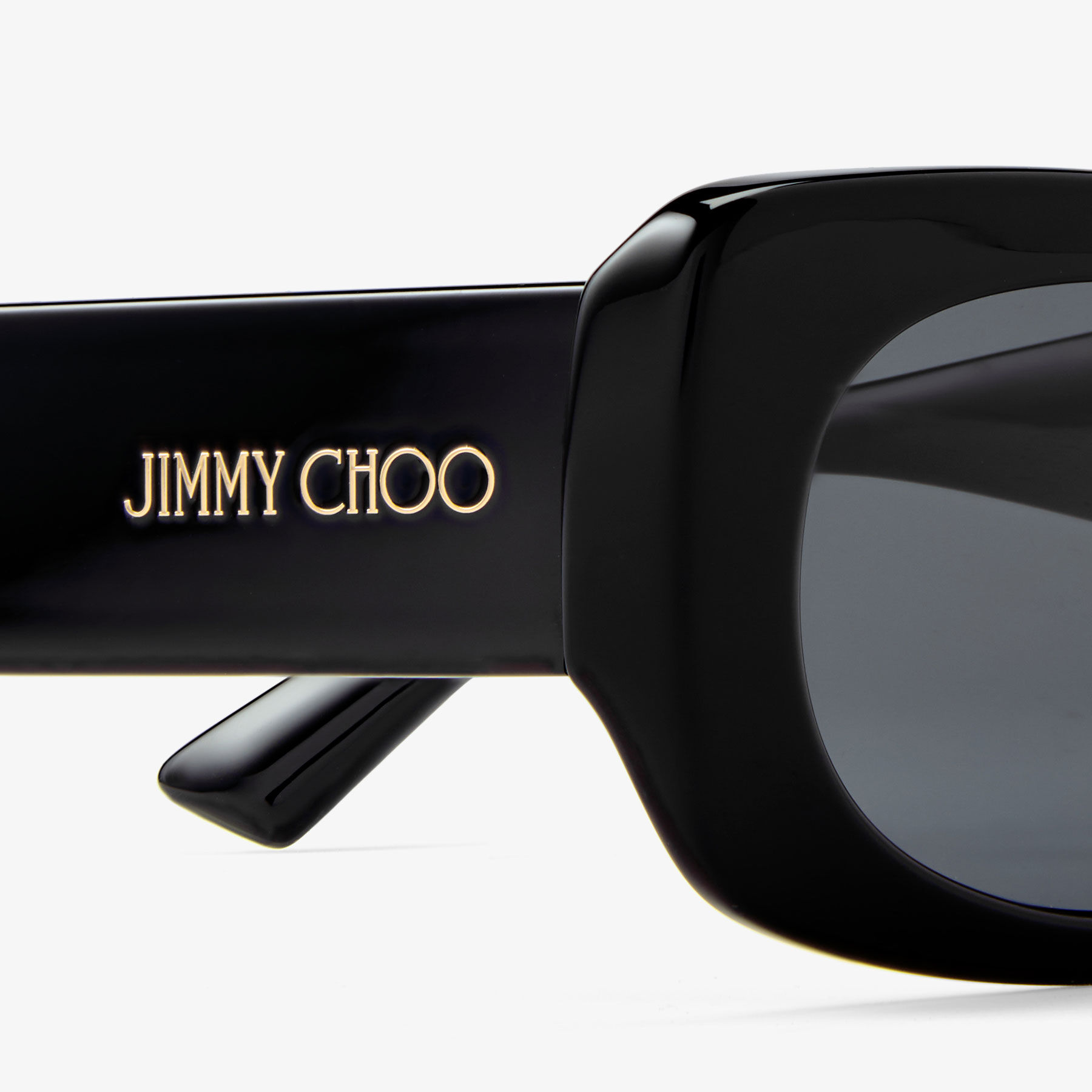 Emeline | Black Rectangle Frame Sunglasses | Jimmy Choo