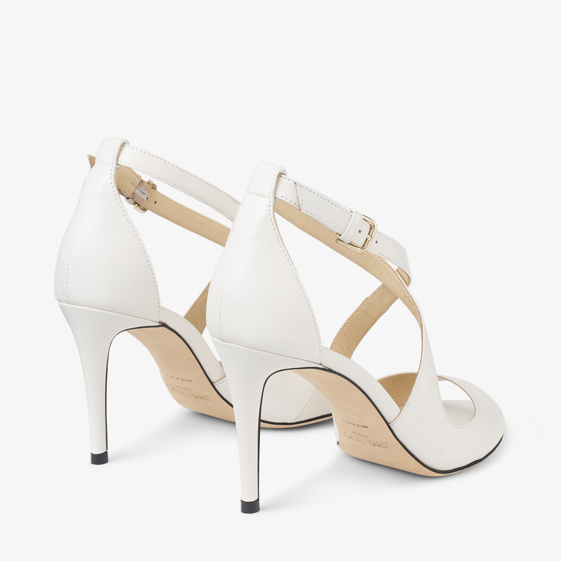 Emily 85 |Sandalen aus milchfarbenem Ziegenleder | JIMMY CHOO