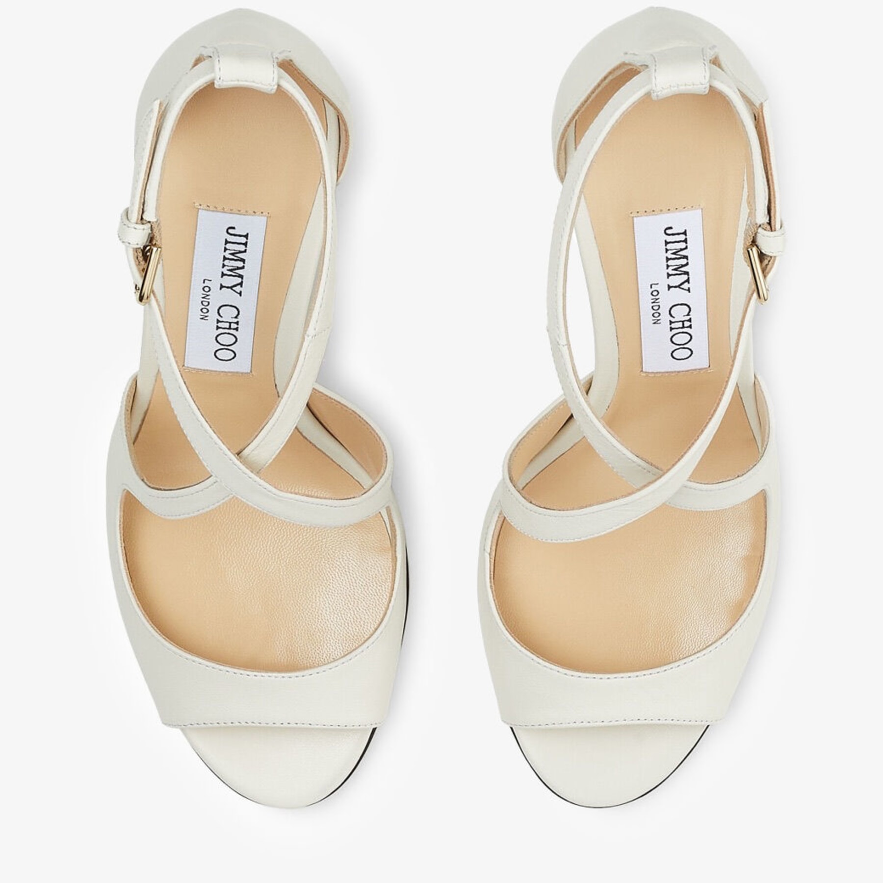 Emily 85 |Sandalen aus milchfarbenem Ziegenleder | JIMMY CHOO