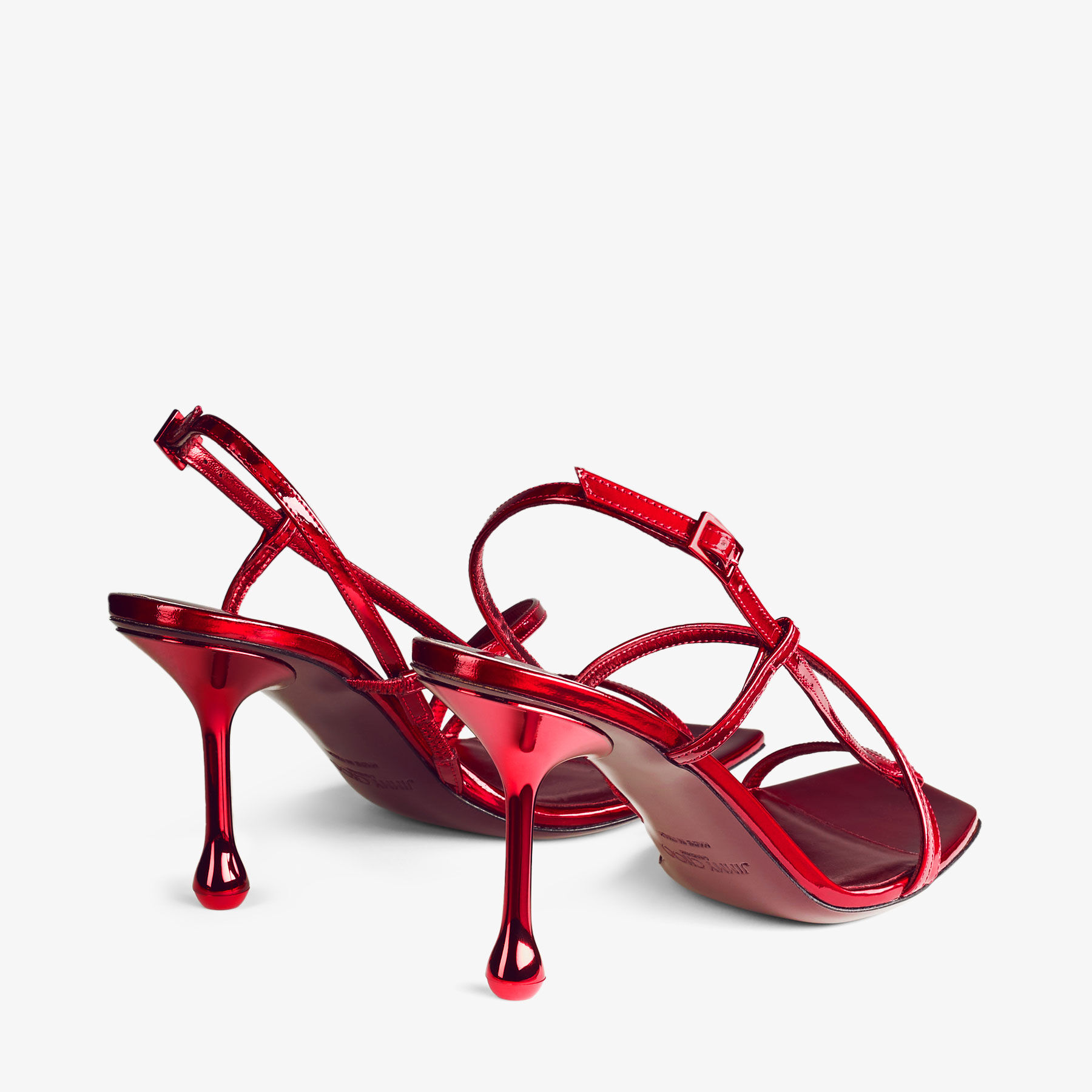 Etana 80 | Ruby Red Satin Sandals | JIMMY CHOO